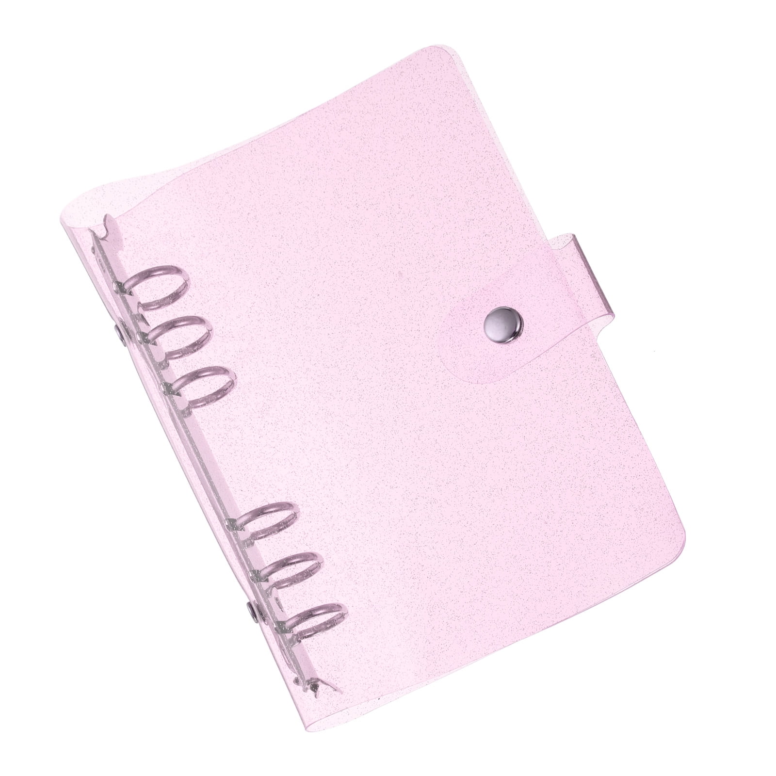 Uxcell A6 Bling Clear Binder Cover with Snap Button Closure, Purple ...