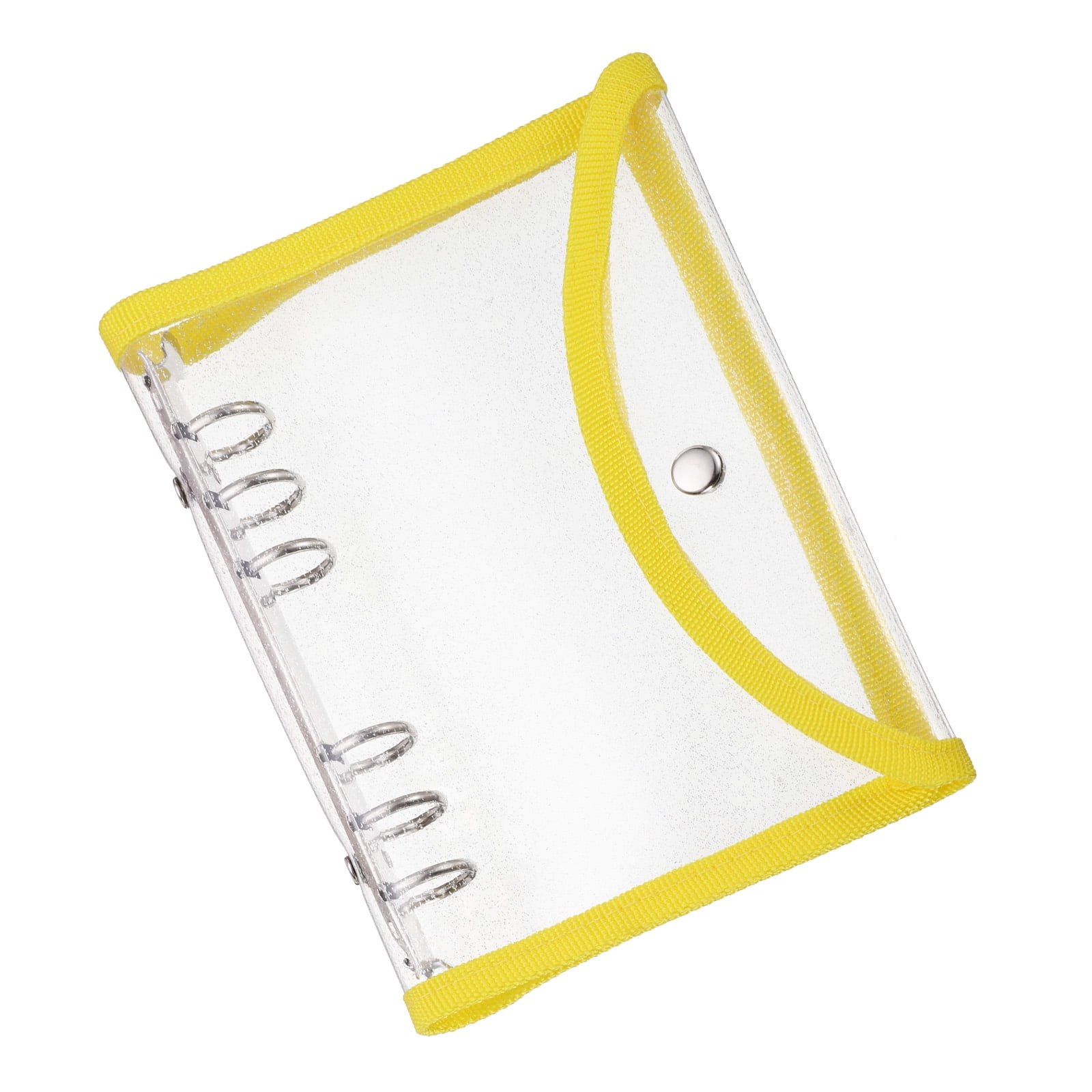 Uxcell Soft PVC A6 Bling Clear Binder Covers with Snap Button Closure ...