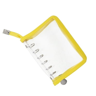 Uxcell Soft PVC A7 Clear Binder Cover with Snap Button Closure 6 Ring ...