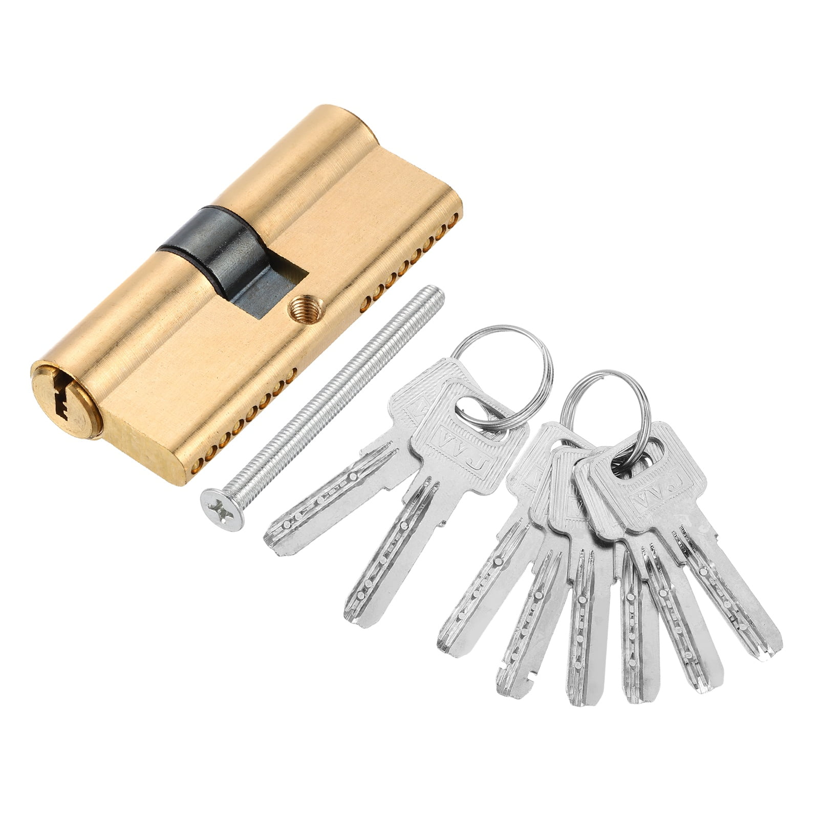Uxcell Solid Brass Lock Cylinder (70mm 35/35) - Double Lock Doors Lock ...