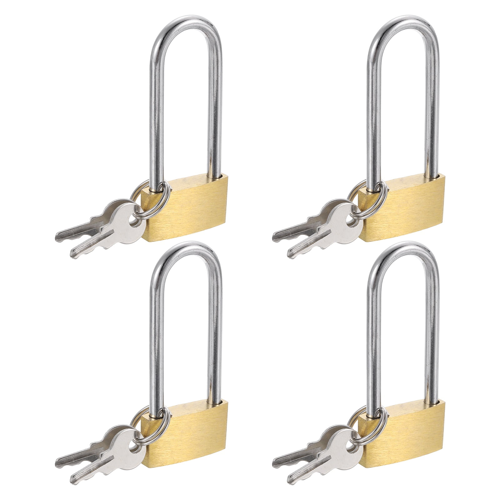 Uxcell Solid Brass Padlock with Keys, 4 Pcs 9/16" Wide Body 1.7 Inch ...