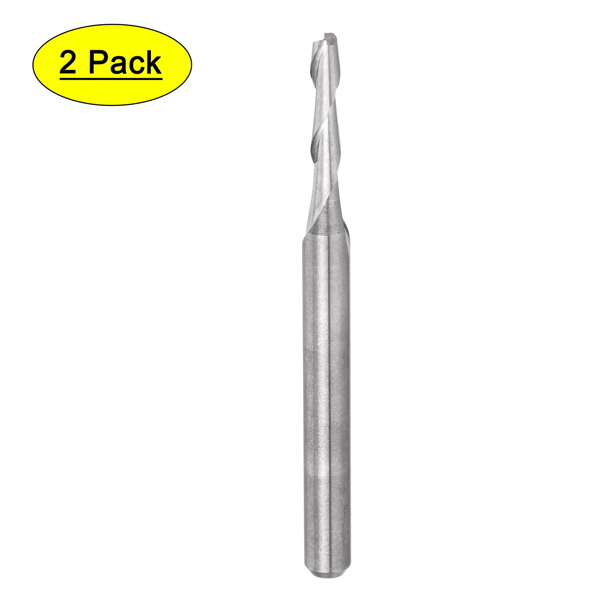 Uxcell Solid Carbide Flute CNC Spiral Router Bit for PVC MDF Wood Tool ...