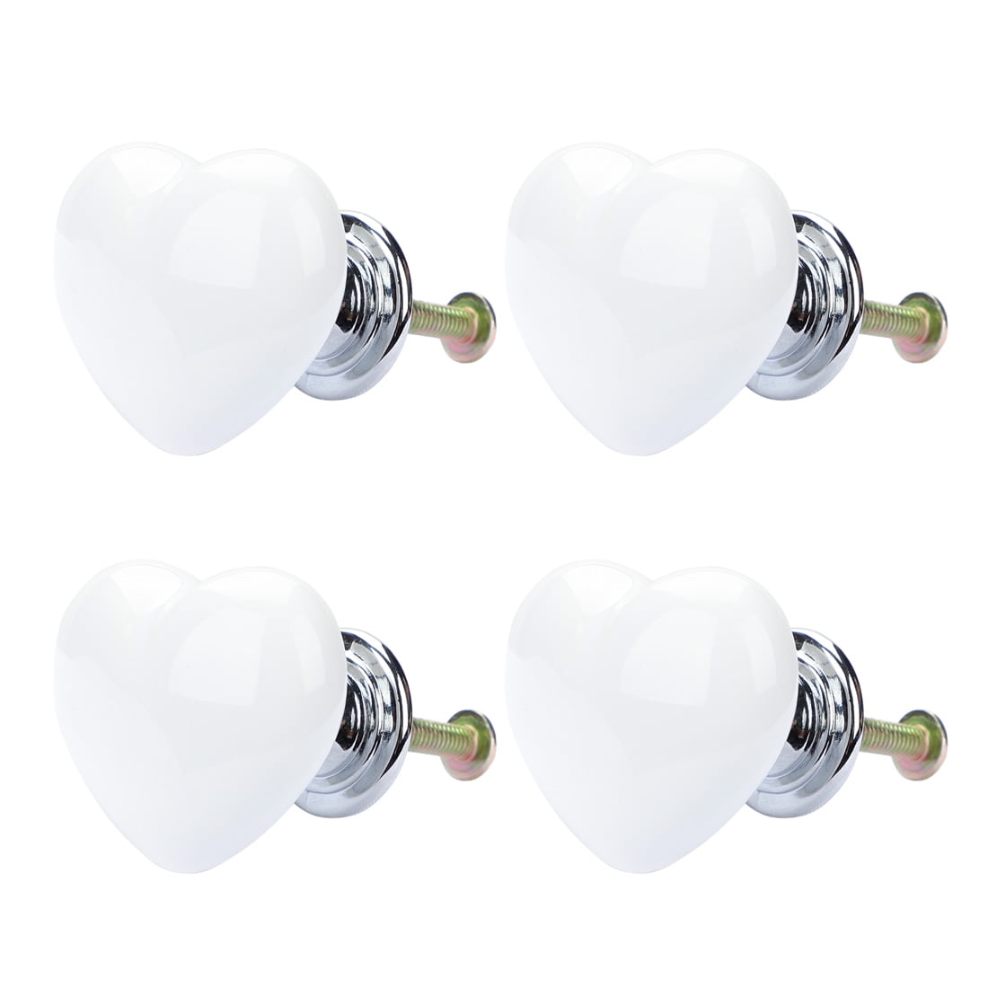 Uxcell Solid Ceramic Knob Heart Shaped Drawer Pull Handle Cupboard ...