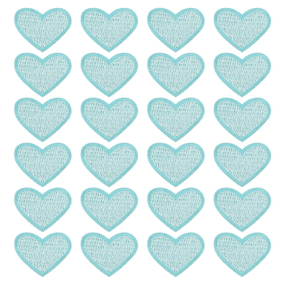 Uxcell 24Pcs Solid Small Heart Patch Embroidered Appliques Fluorescent ...