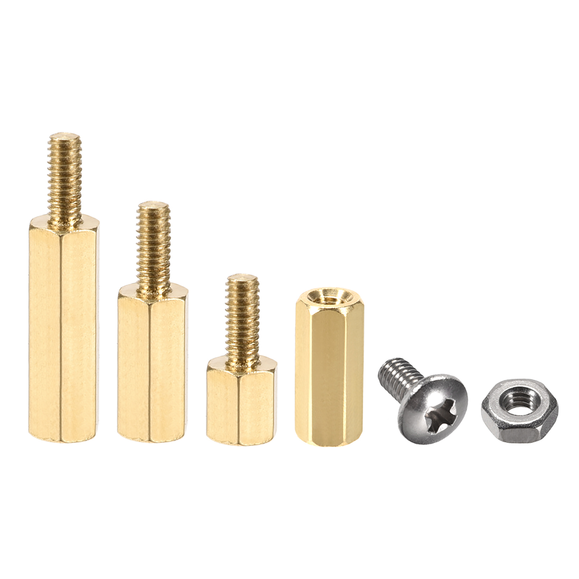 Uxcell Spacers Screws Nuts Kit Brass M2.5 Male Female Hex Spacer ...