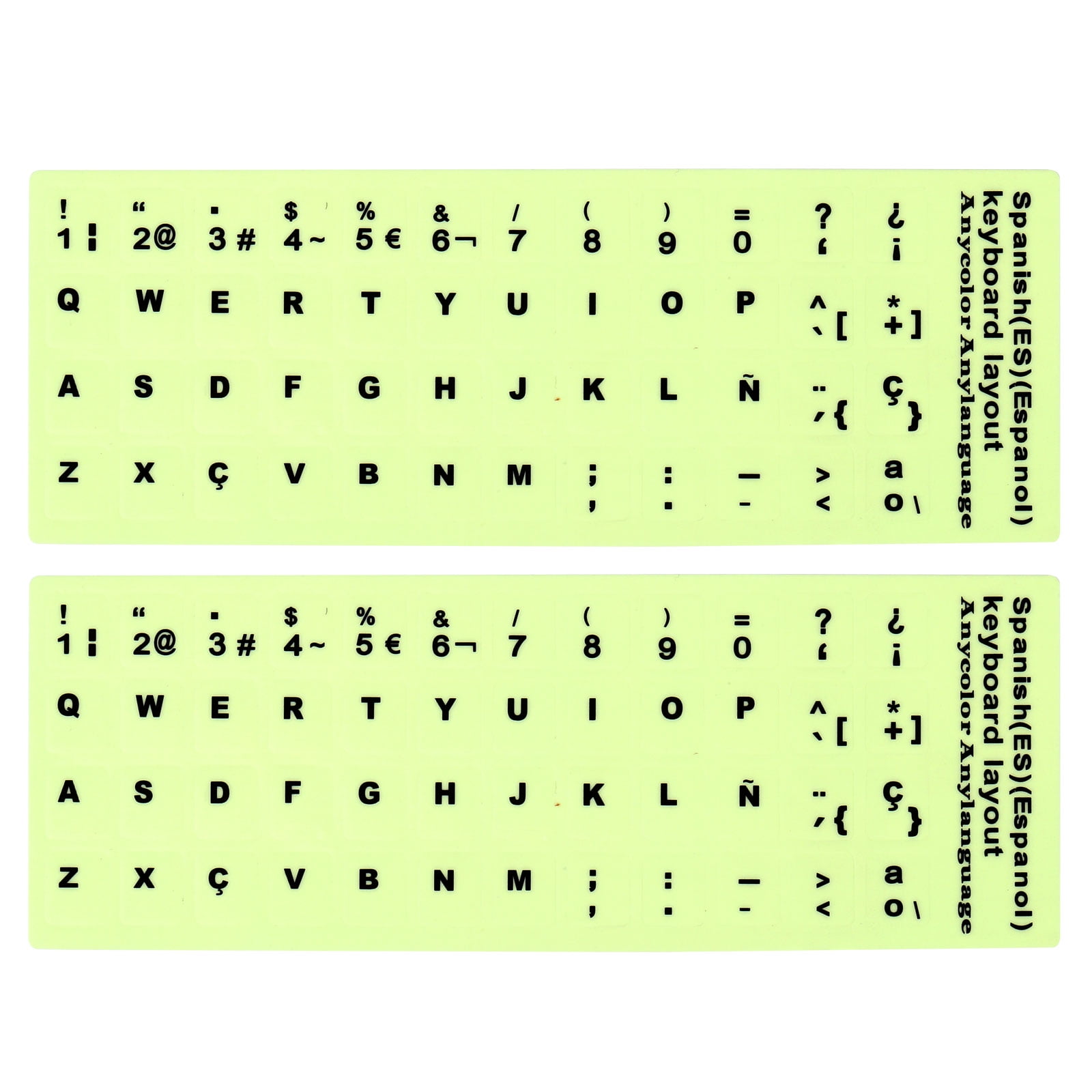 Uxcell Spanish Keyboard Stickers Glow in the Dark Luminous Keyboard ...