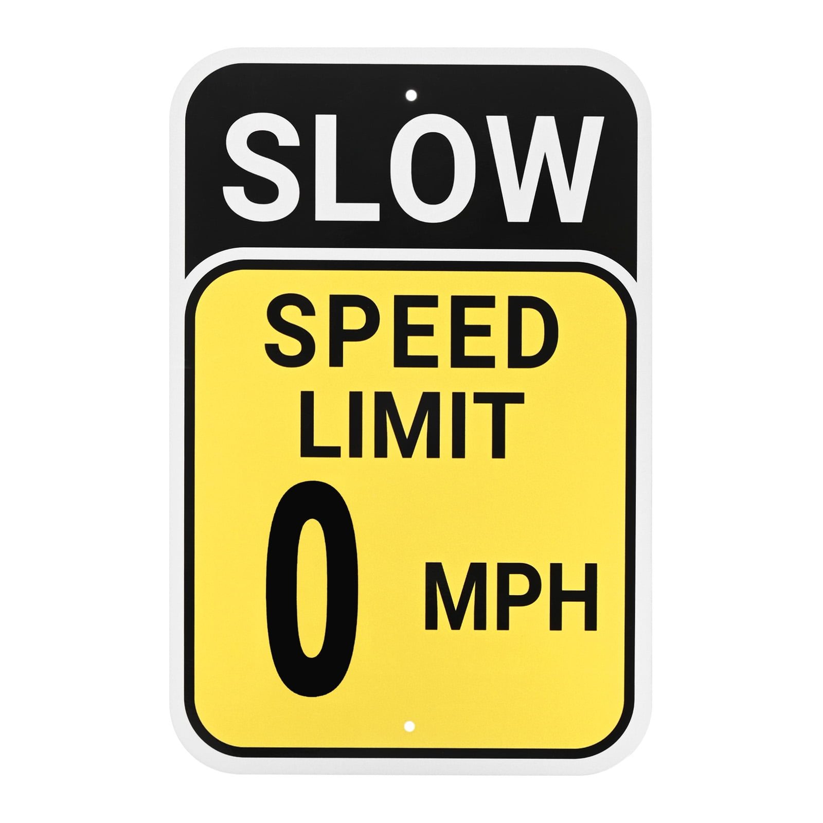 Uxcell Speed Limit 0 MPH Sign 12" x 8" Aluminum Weather Resistant ...