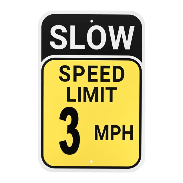 Uxcell Speed Limit 3 MPH Sign 12" x 8" Aluminum Weather Resistant ...