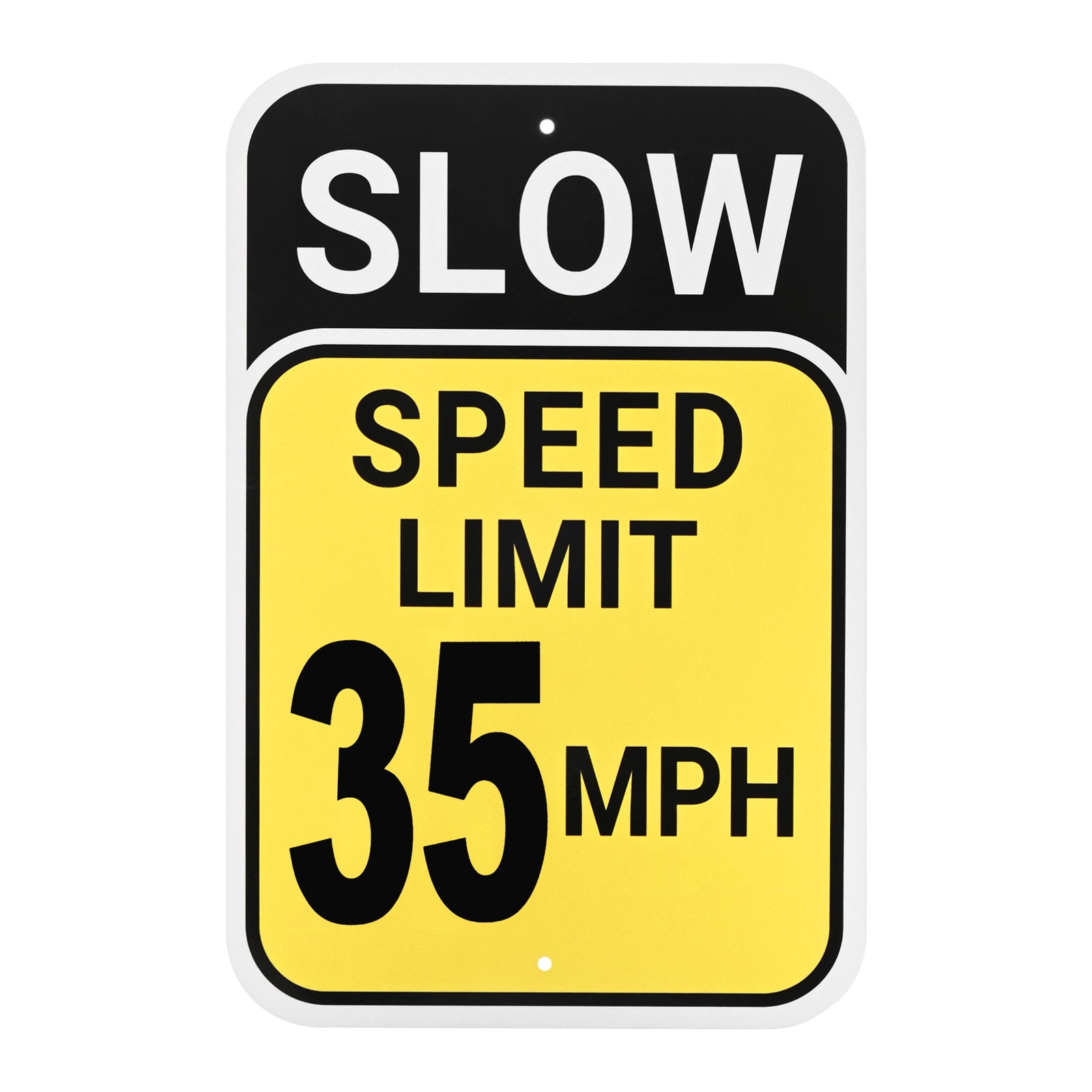 Uxcell Speed Limit 35 MPH Sign 12" x 8" Aluminum Weather Resistant ...