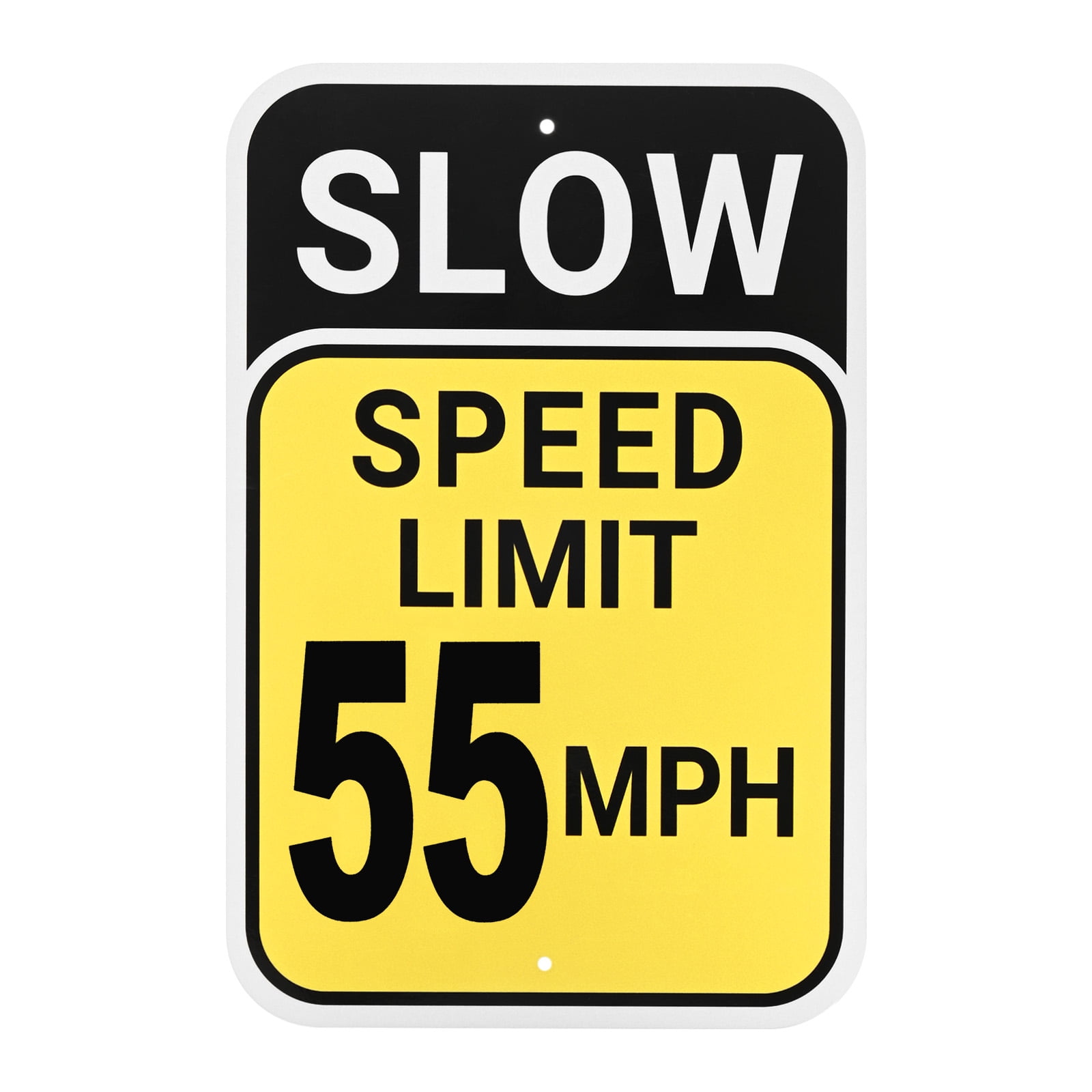 Uxcell Speed Limit 55 MPH Sign 12" x 8" Aluminum Weather Resistant ...