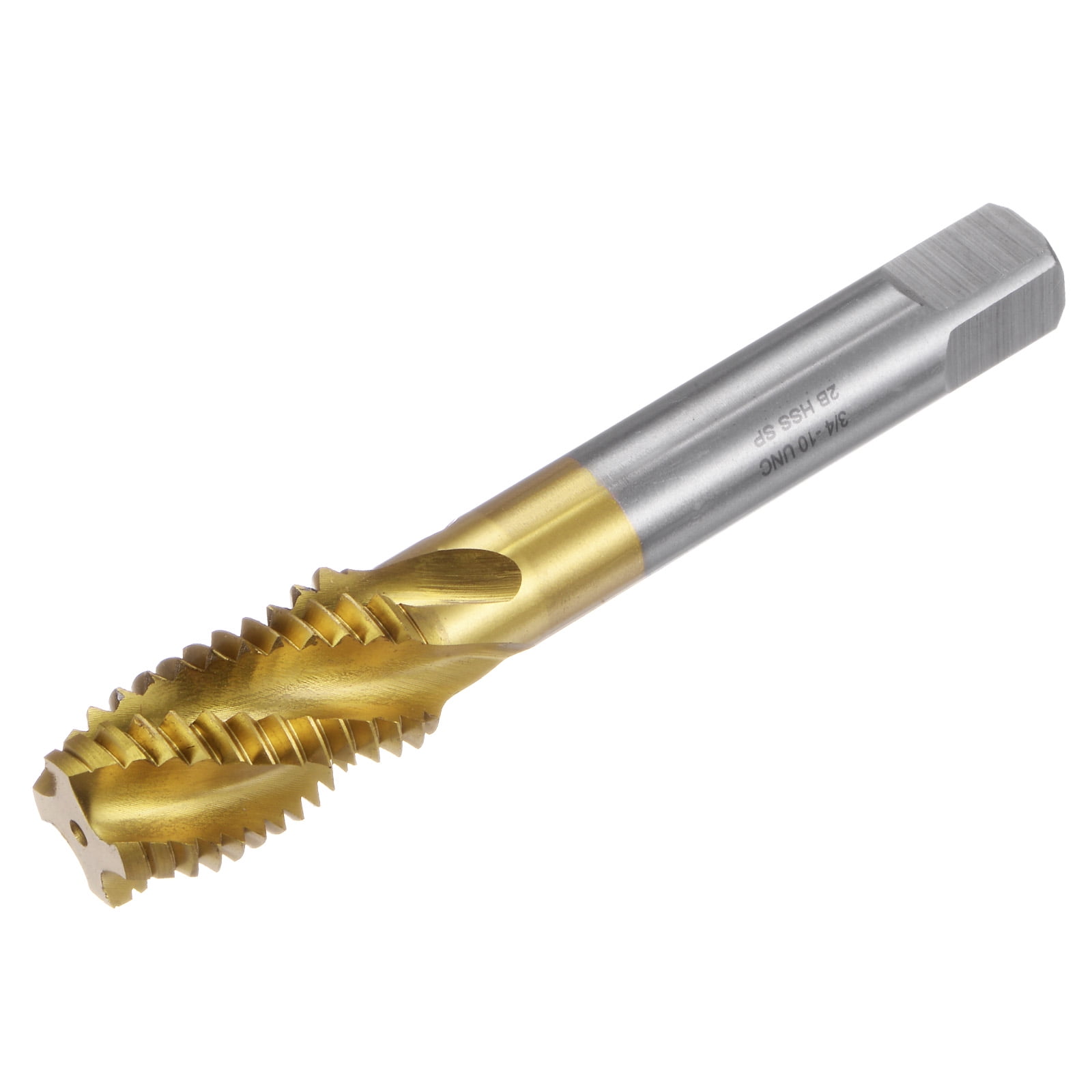 Uxcell Spiral Flute Thread Taps 3/4-10 UNC 2B Titanium Coated Screw ...