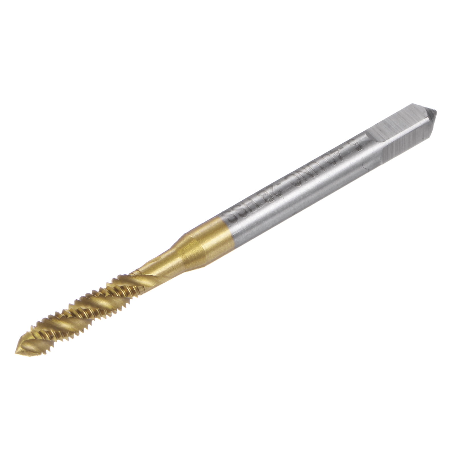 Uxcell Spiral Flute Thread Taps 5-40 UNC 2B Titanium Coated Screw ...