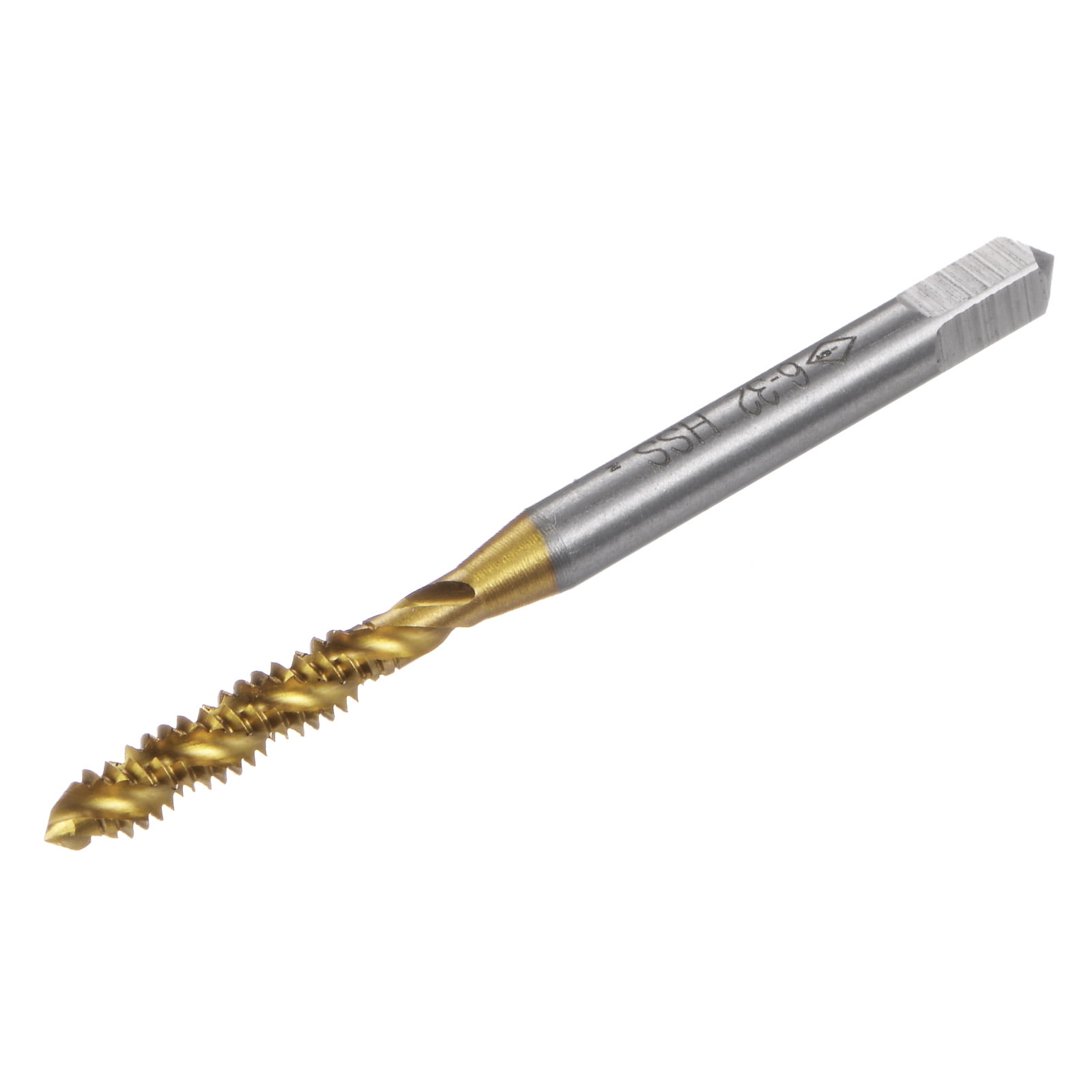 Uxcell Spiral Flute Thread Taps 6-32 UNC 2B Titanium Coated Screw ...
