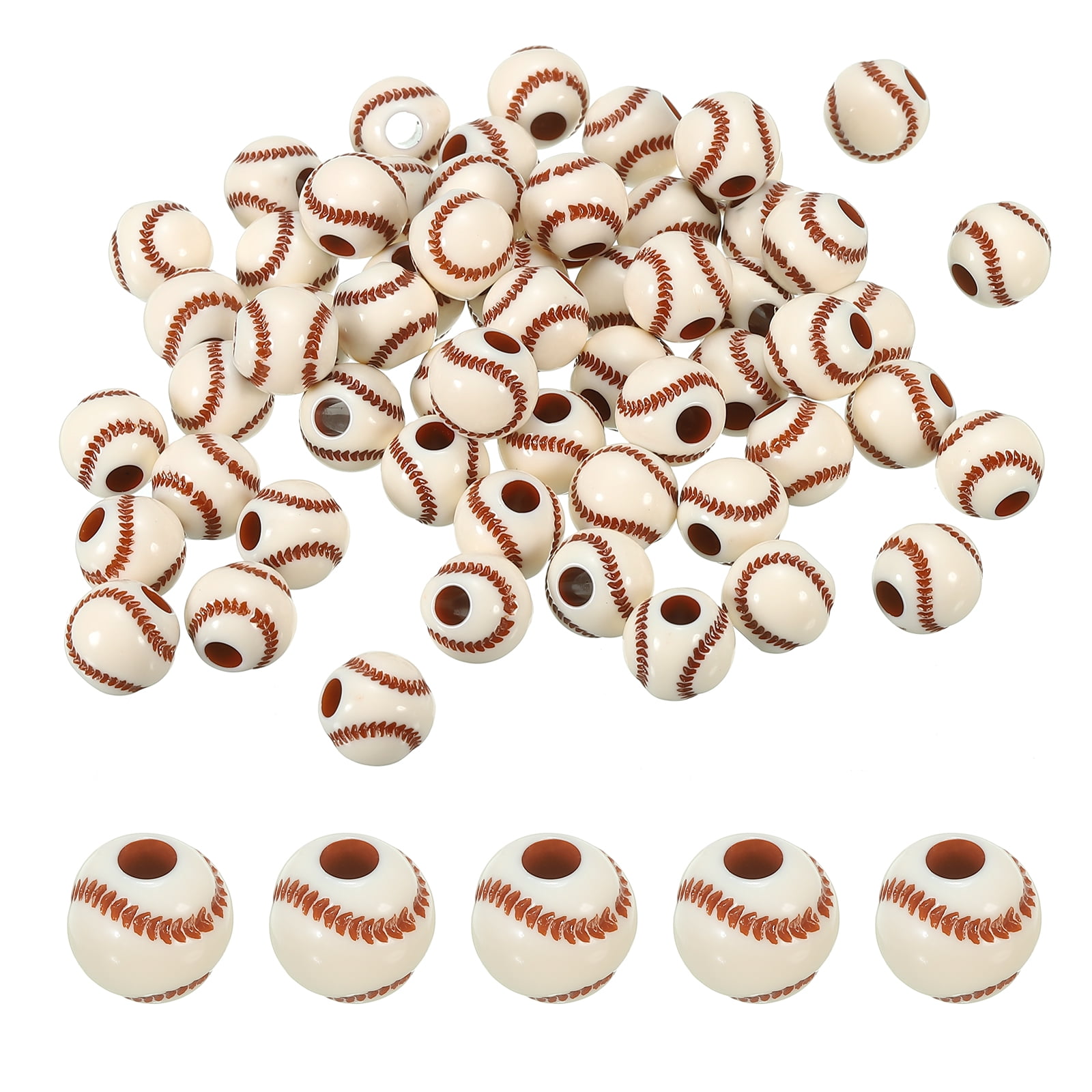 Uxcell Sport Ball Beads, Opaque Acrylic Sports Beads Baseball Beads ...