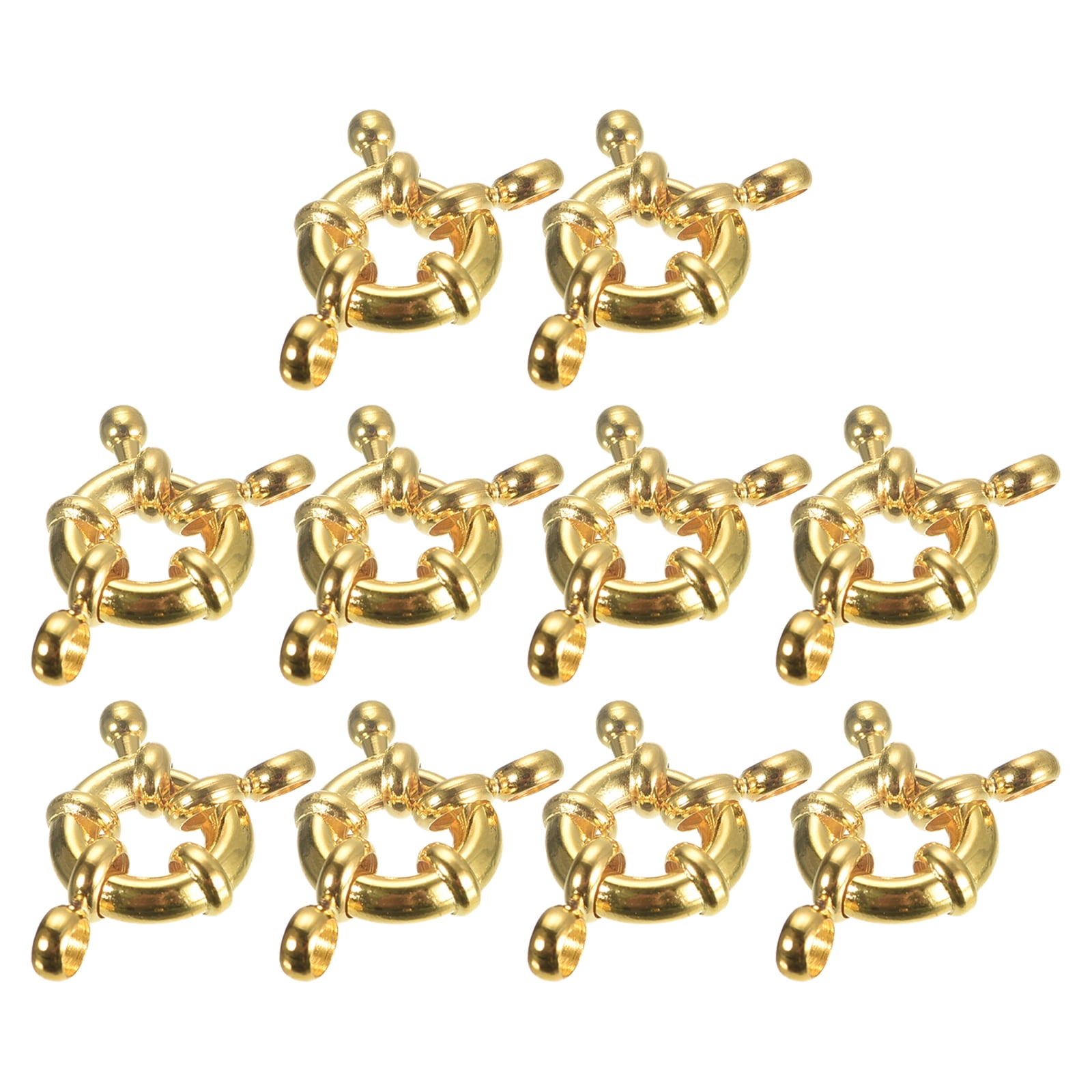 Uxcell Spring Clasps, 10 Pack 10mm Brass Spring Ring Clasps Gold ...
