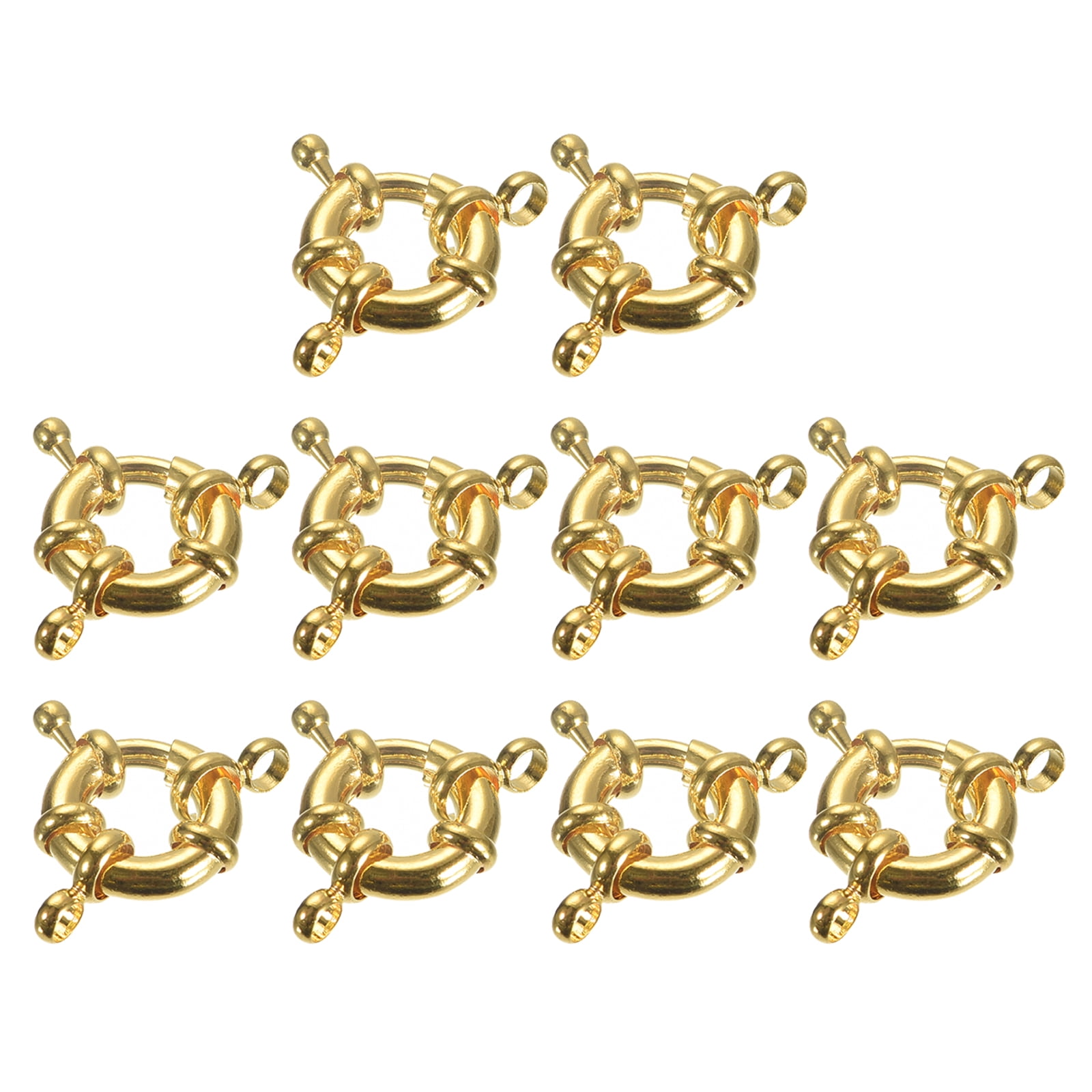 Uxcell Spring Clasps, 10 Pack 13mm Brass Spring Ring Clasps Gold ...