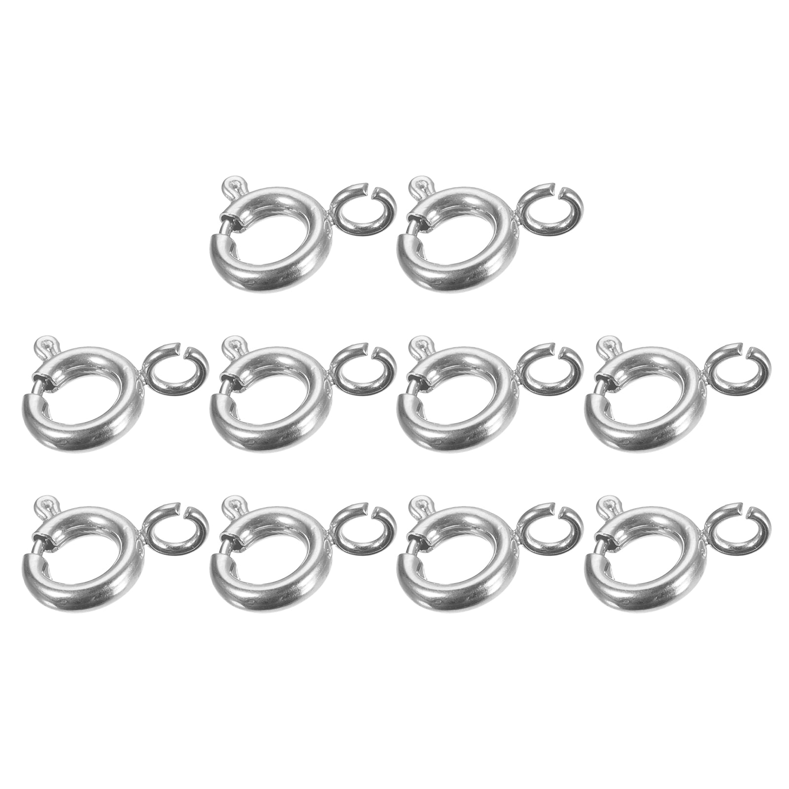 Uxcell Spring Clasps, 10 Pack 6mm Metal Spring Ring Clasps Silver ...