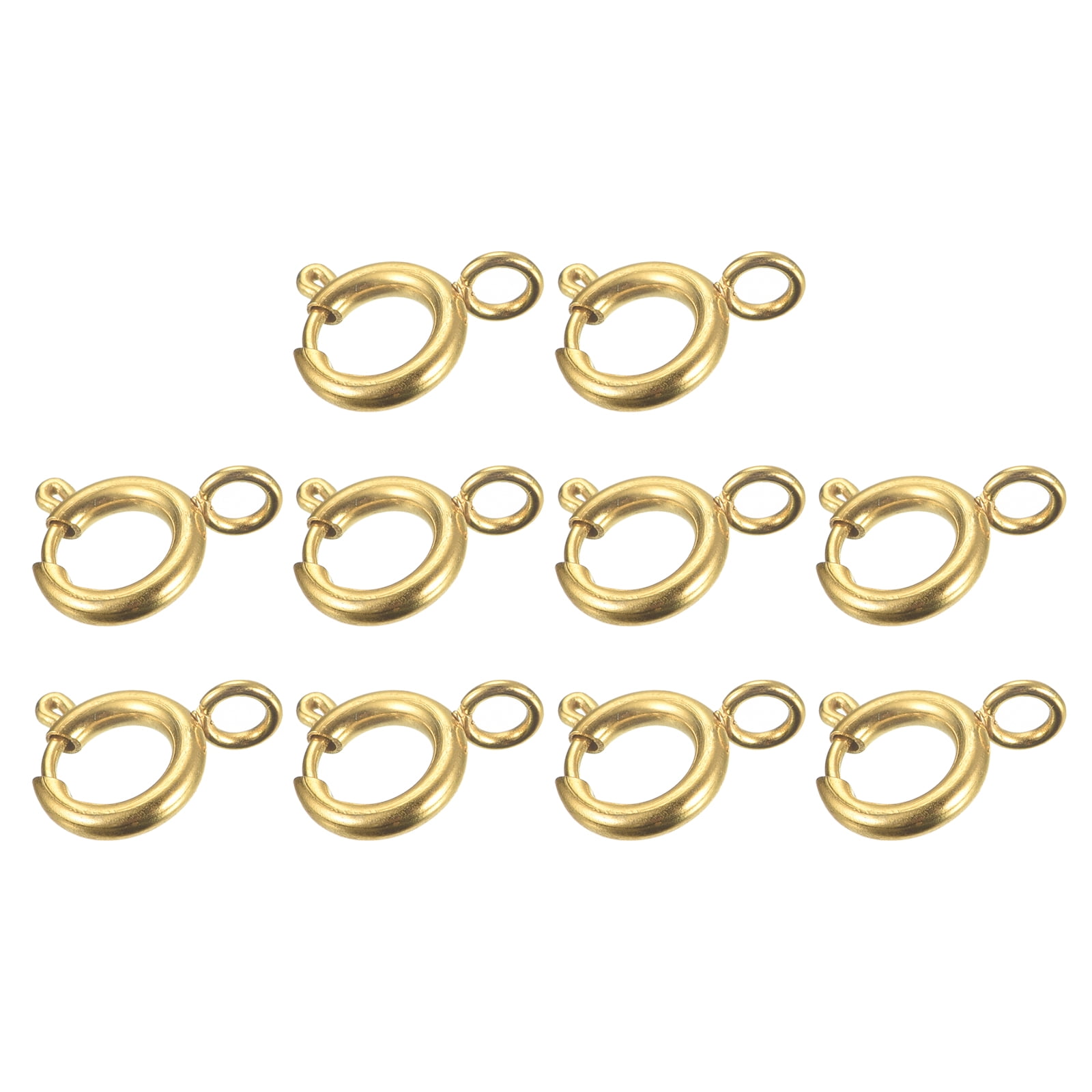 Uxcell Spring Clasps, 10 Pack 8mm Metal Spring Ring Clasps Gold ...