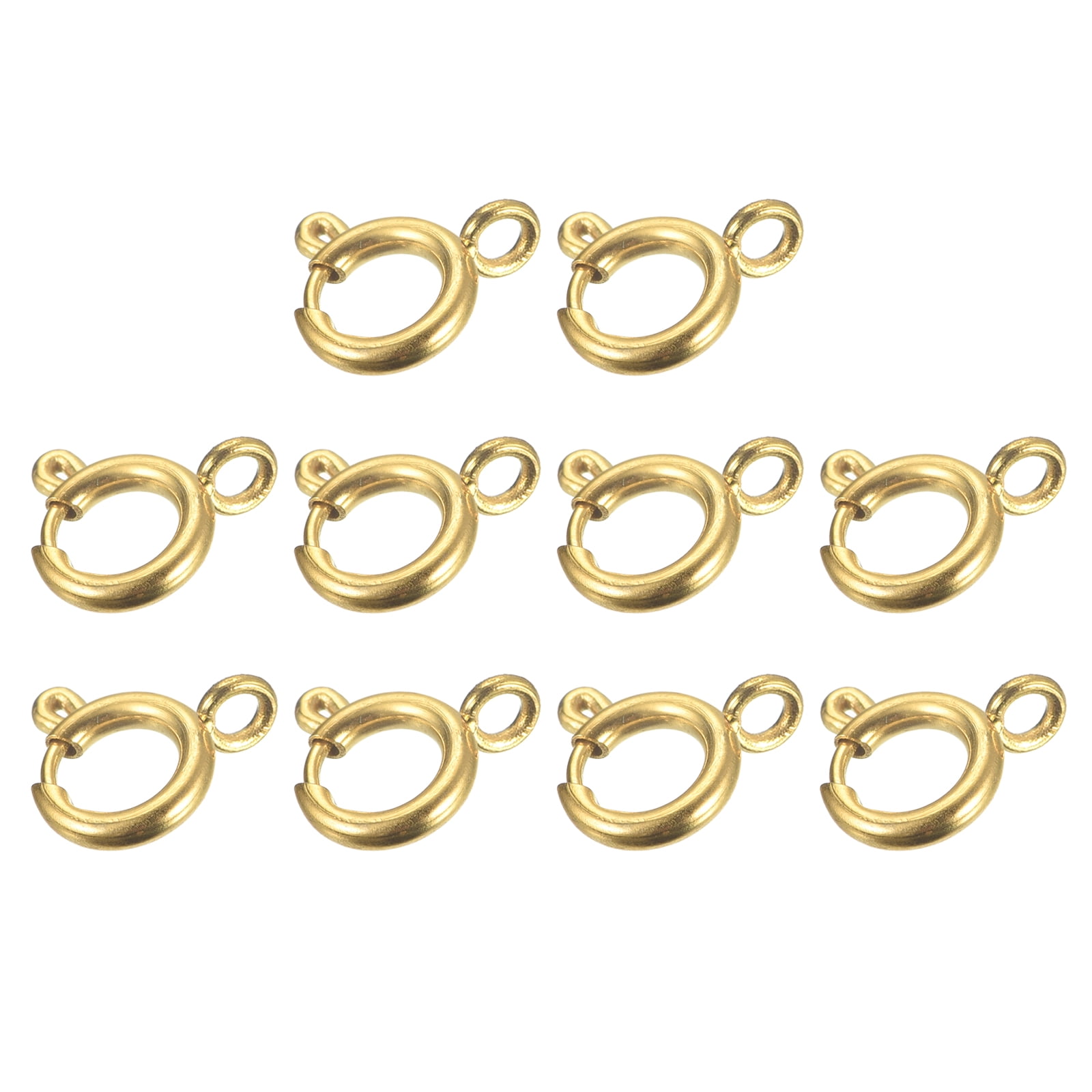 Uxcell Spring Clasps, 10Pack 5mm Metal Spring Ring Clasps for Jewelry ...