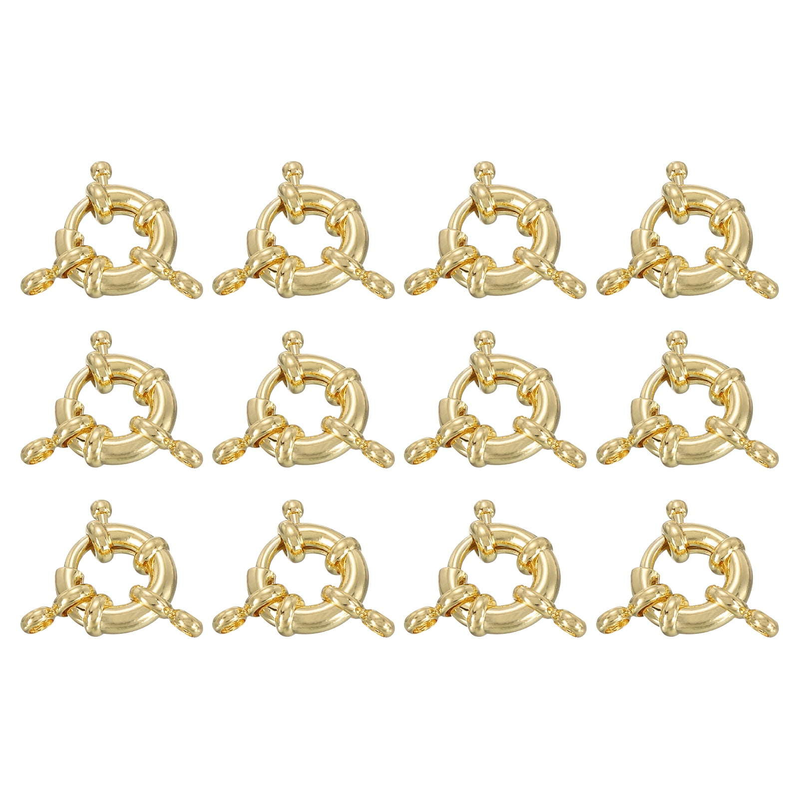 Uxcell Spring Clasps, 12 Pack 13mm Brass Spring Ring Clasps for Jewelry ...