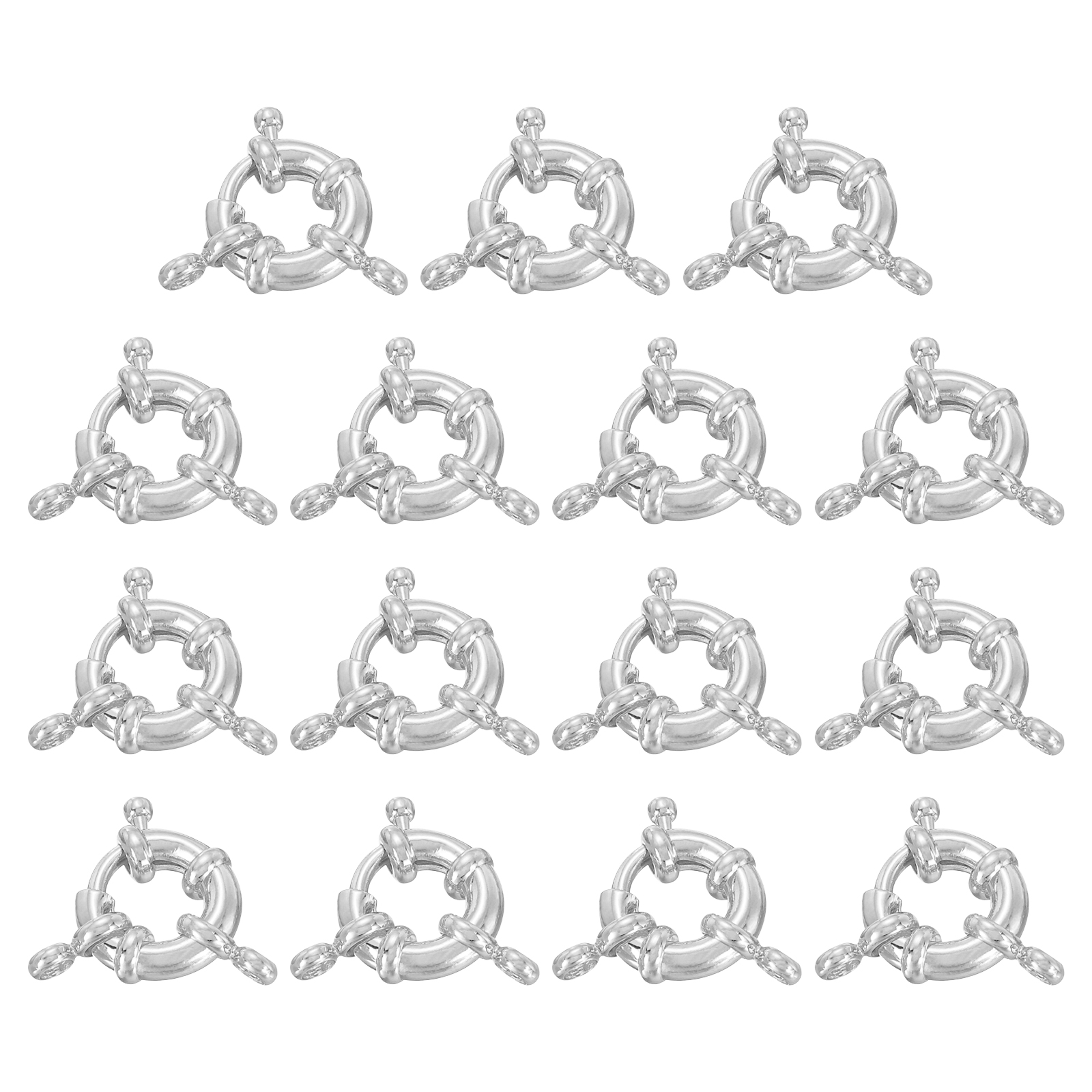 Uxcell Spring Clasps, 15 Pack 13mm Brass Spring Ring Clasps for Jewelry ...