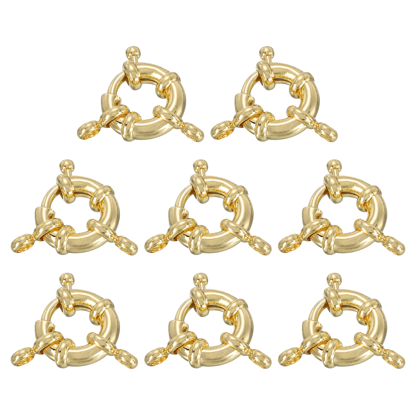 Uxcell Spring Clasps, 8 Pack 13mm Brass Spring Ring Clasps for Jewelry ...