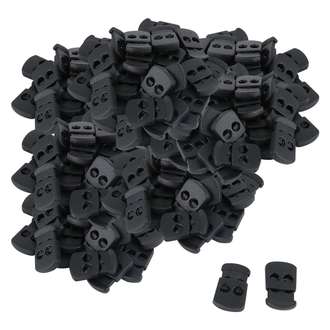 Uxcell Spring Cord Lock Plastic Cord Stopper End Fastener Double Hole ...