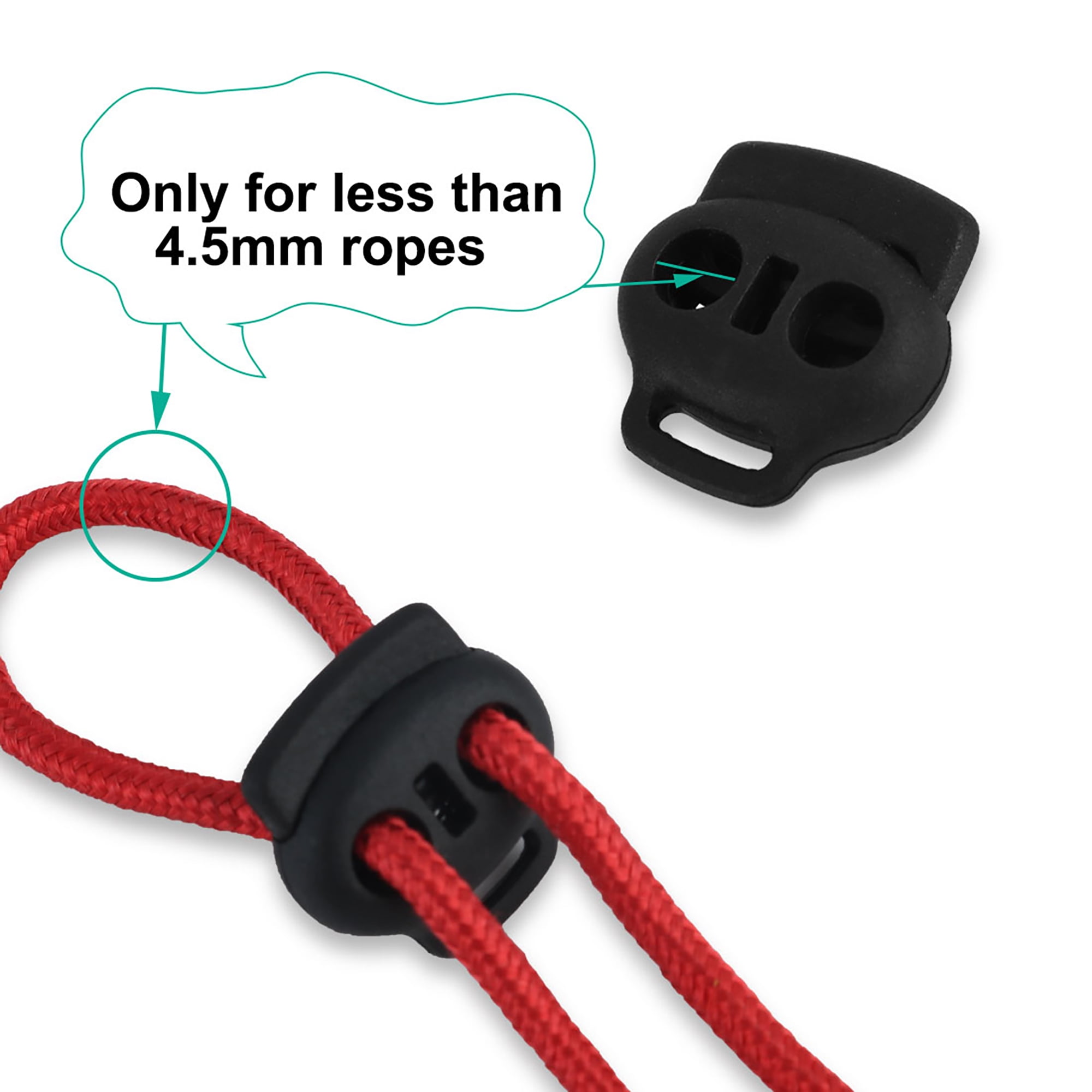 Uxcell Spring Cord Locks Cord Fasteners Double Holes Toggle Stoppers ...