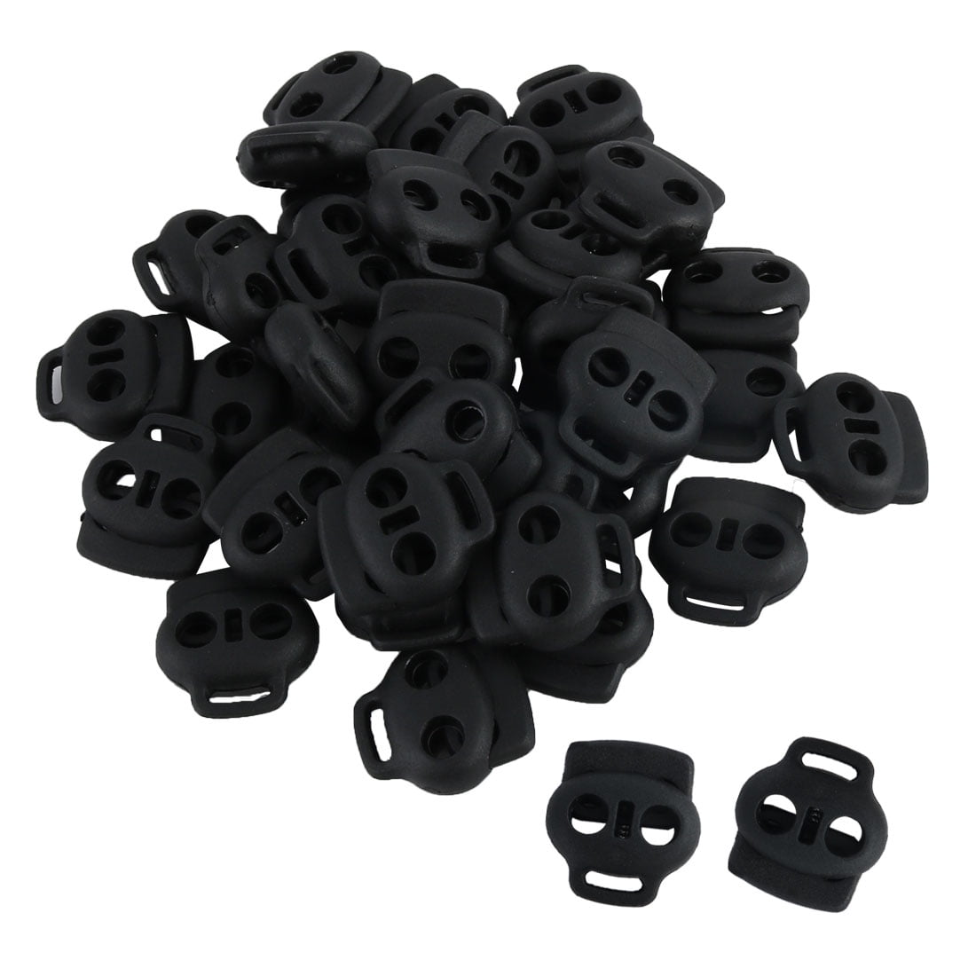 Uxcell Spring Cord Locks Plastic Cord Fasteners Double Holes Toggle ...