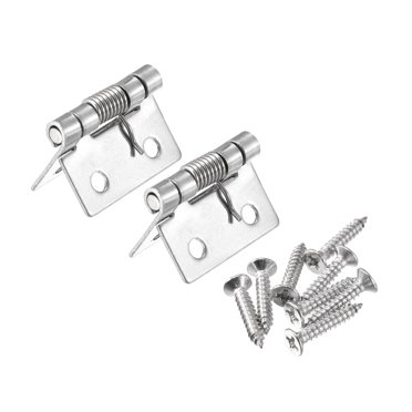 Uxcell 50mm Long Stainless Steel Self-Closing Spring Loaded Door Hinge ...