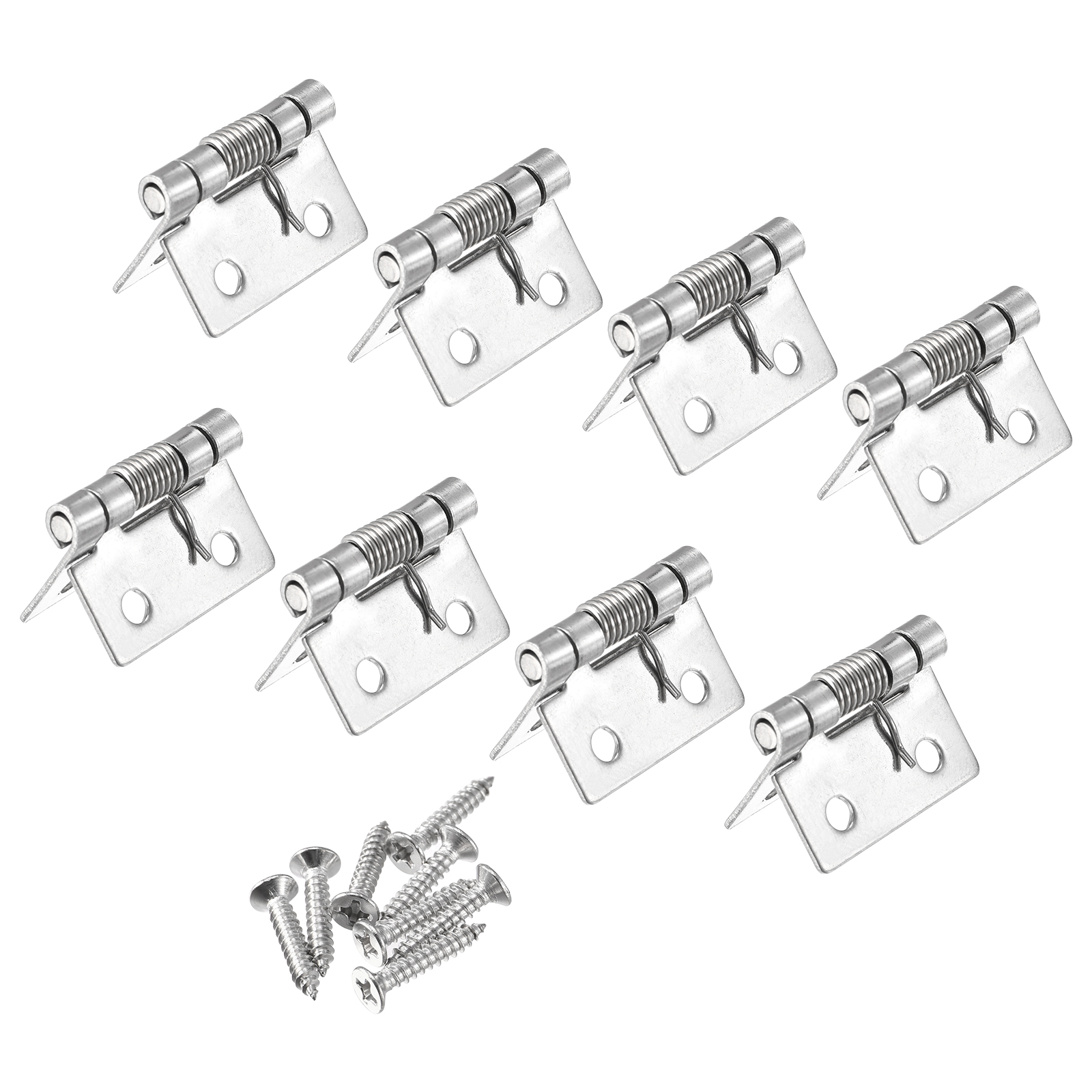 Uxcell Spring Loaded Hinges, 1" 304 Stainless Steel Self Closing Hinge ...
