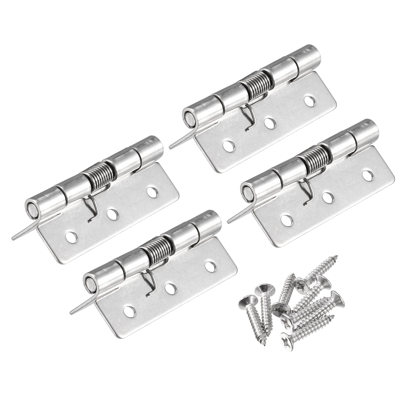 Uxcell Spring Loaded Hinges, 2.36" 304 Stainless Steel Self Closing ...