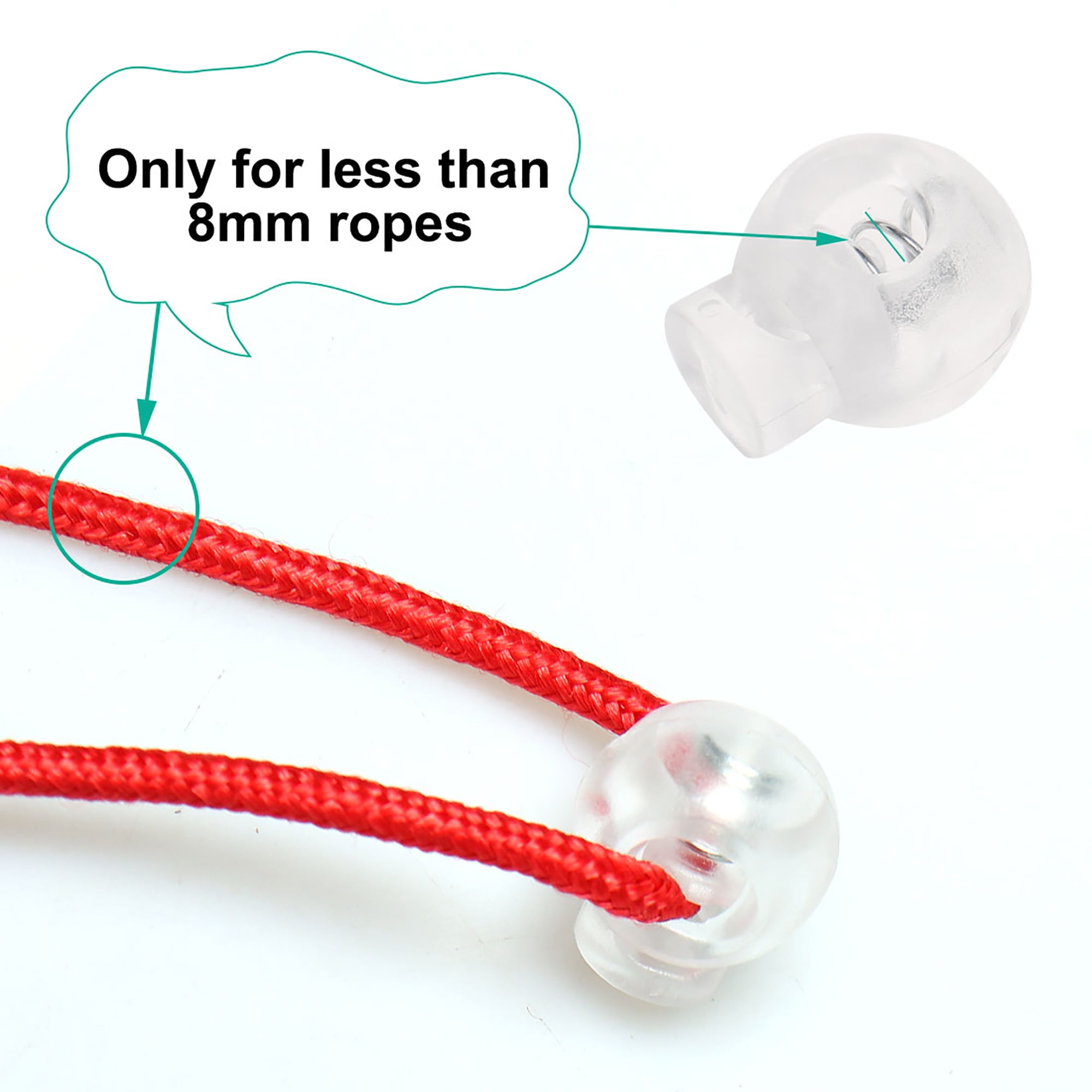 Uxcell Spring Locks Cord End Fastener Hole Toggle Stopper Plastic ...