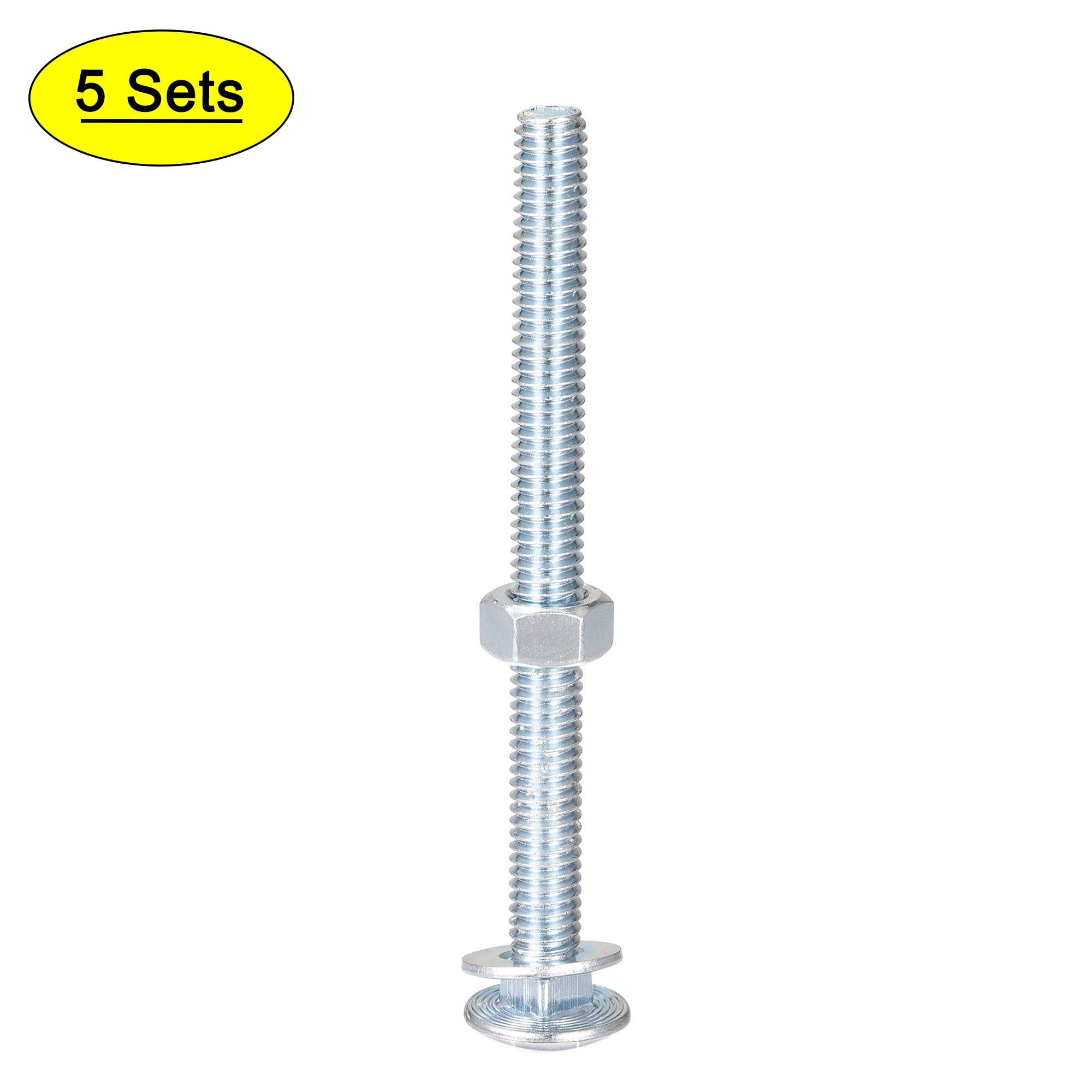 Uxcell Square Neck Carriage Bolts with Nuts & Washers, Carbon Steel ...