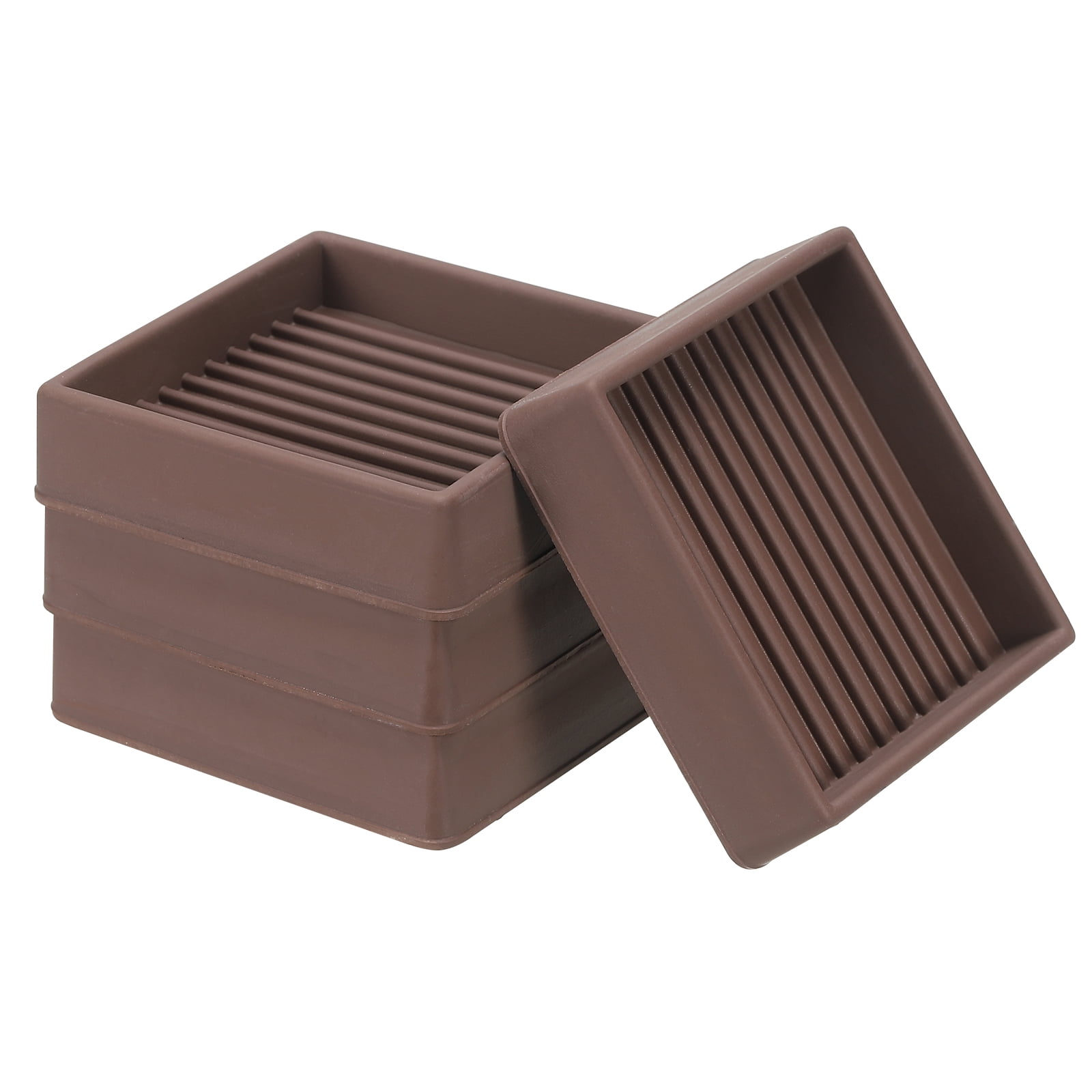 Uxcell Square Rubber Furniture Pads Non Slip Caster Cups Anti Skid ...