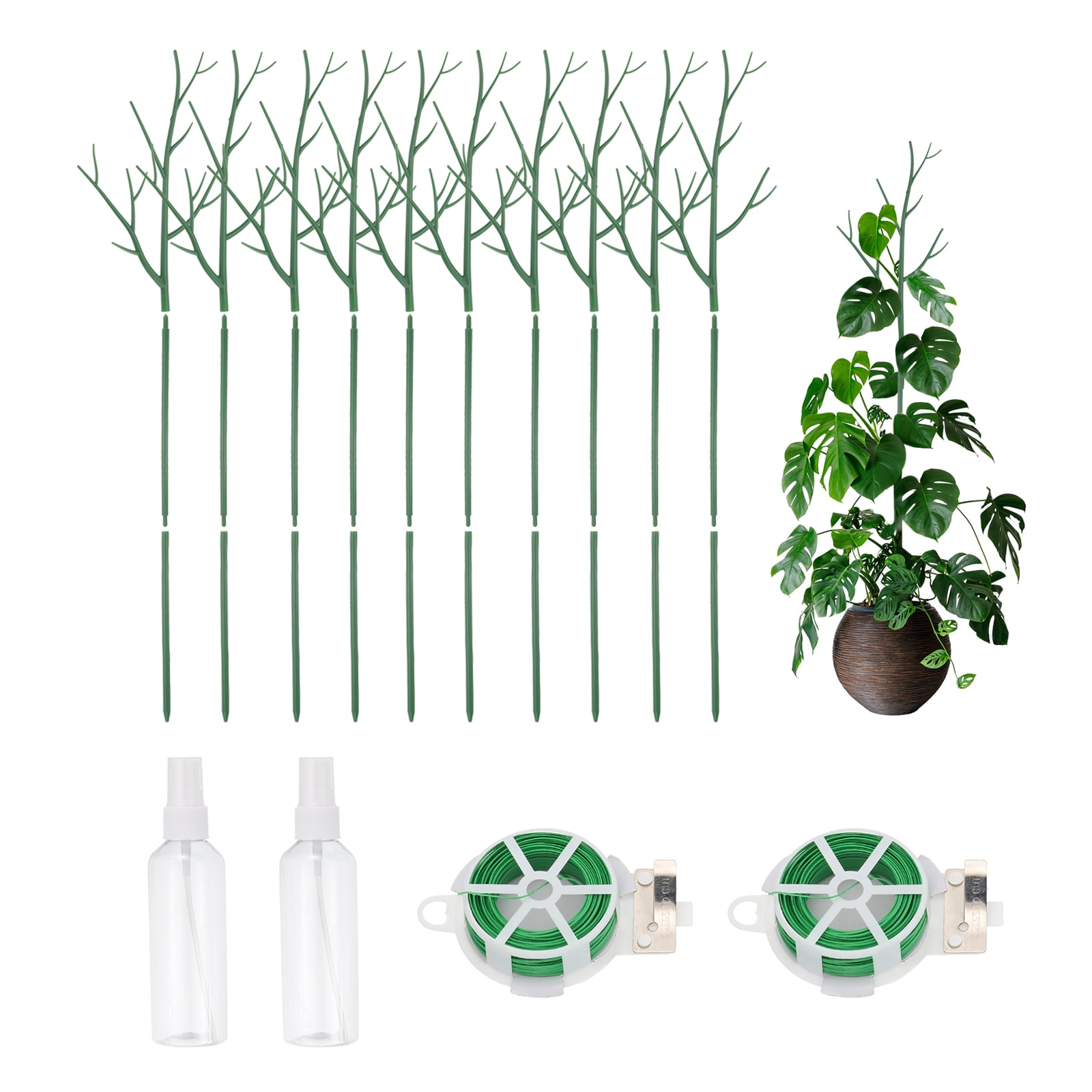 Uxcell Stackable Plant Support Stakes,10 Set 100cm Tall with Gardening ...