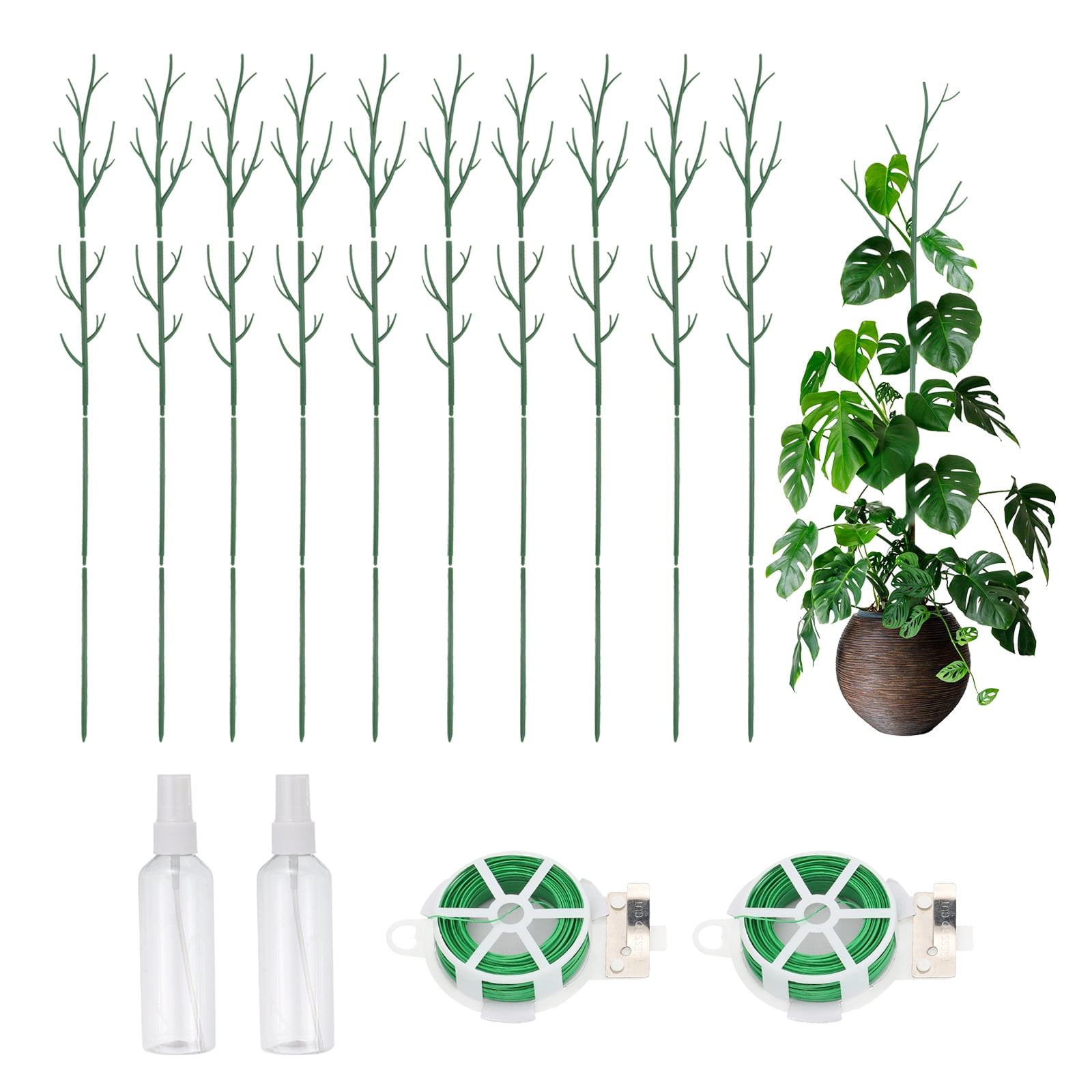Uxcell Stackable Plant Support Stakes,10 Set 130cm Tall with Gardening ...