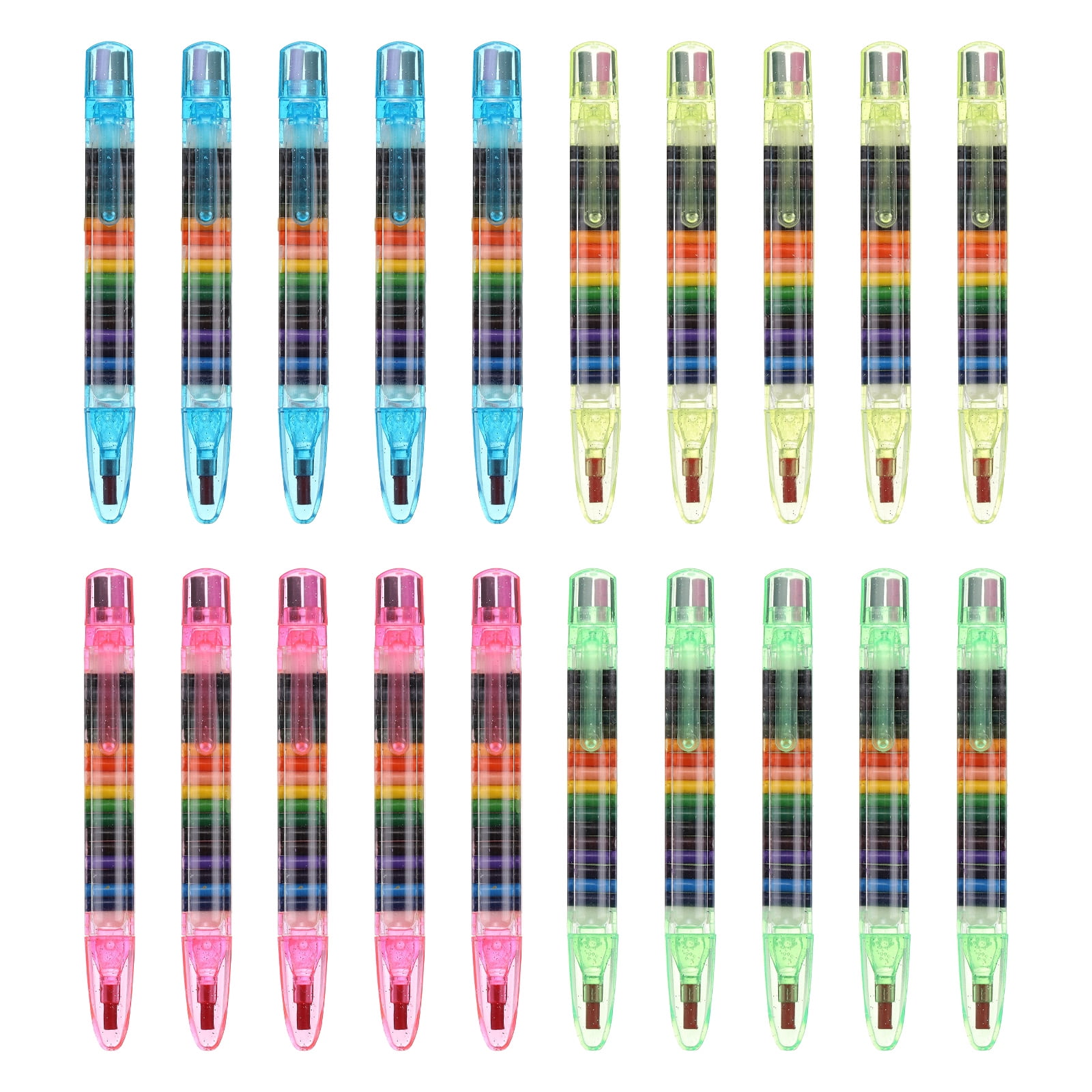 Uxcell Stacking Crayons, 20 Pack 20 Colors Stackable Buildable Drawing ...