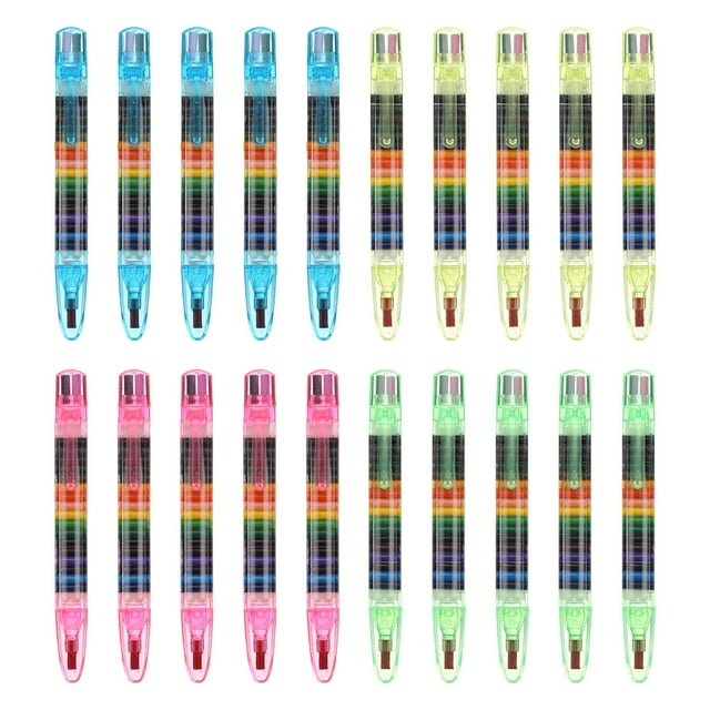 Uxcell Stacking Crayons, 20 Pack 20 Colors Stackable Buildable Drawing ...