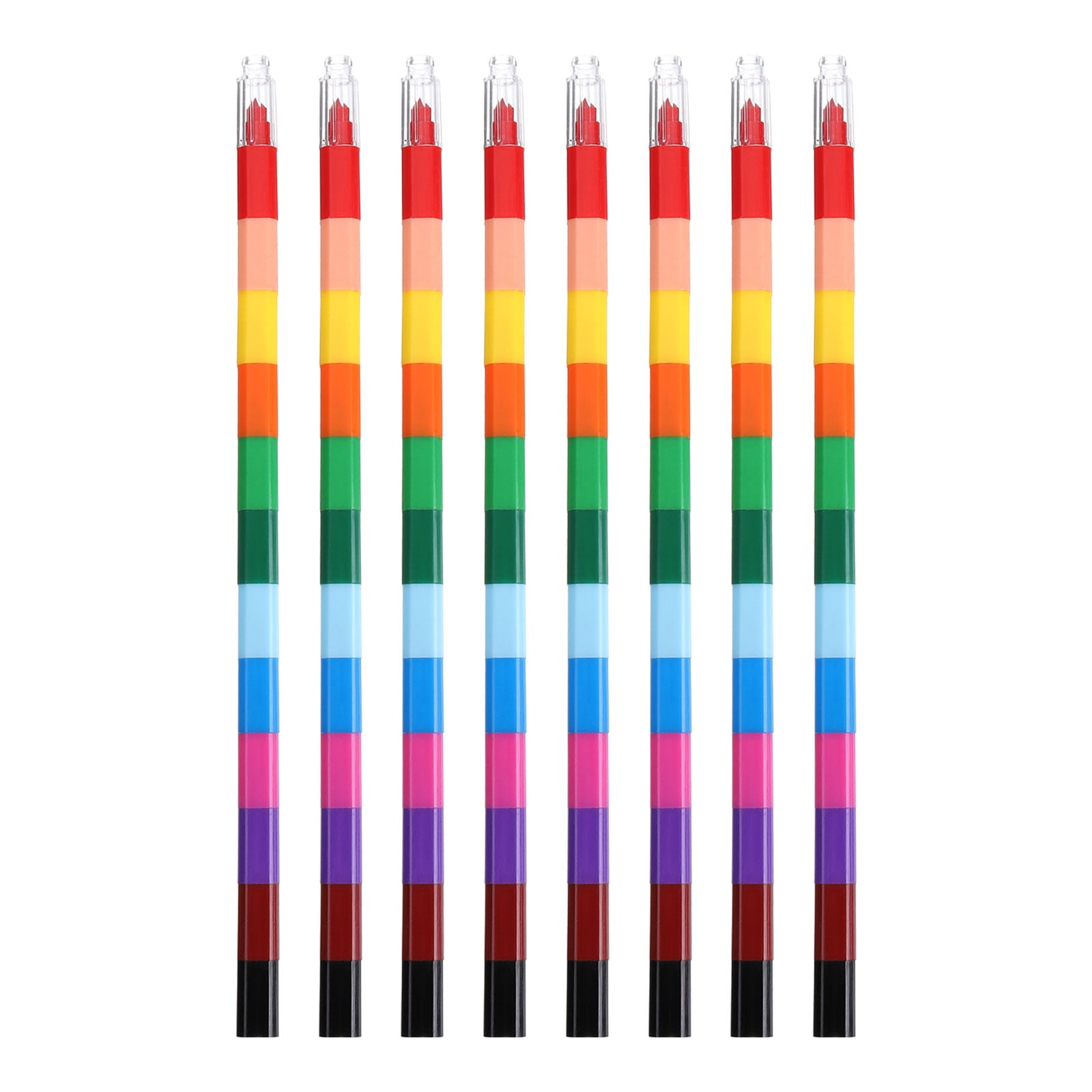 Uxcell Stacking Crayons, 4 Pack 12 Colors Stackable Buildable Square ...