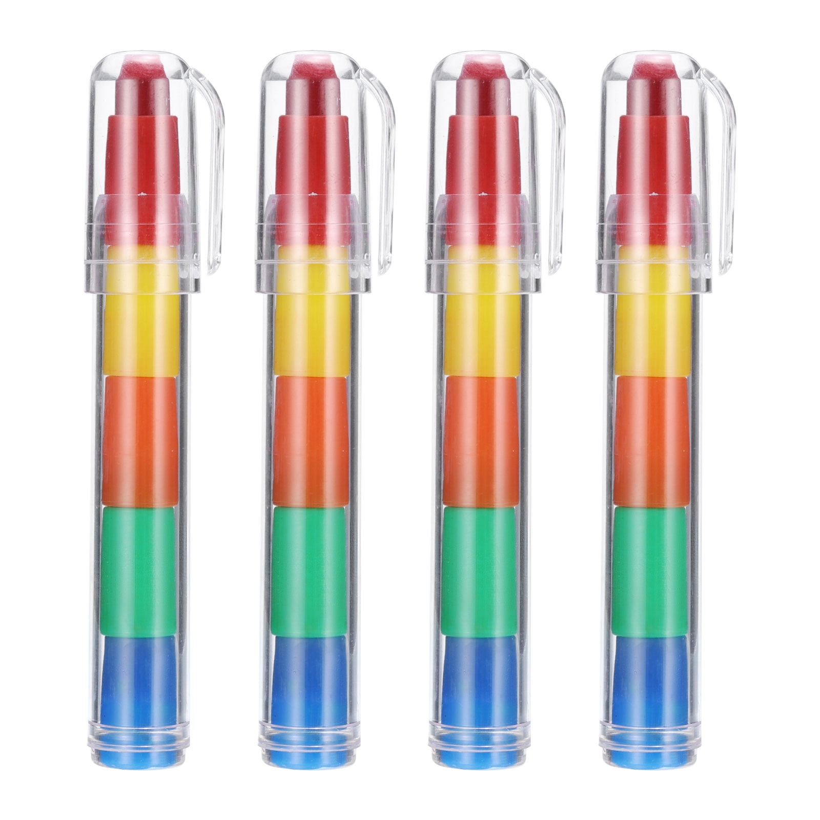 Uxcell Stacking Crayons, 4 Pack 5 Colors Stackable Round Drawing ...