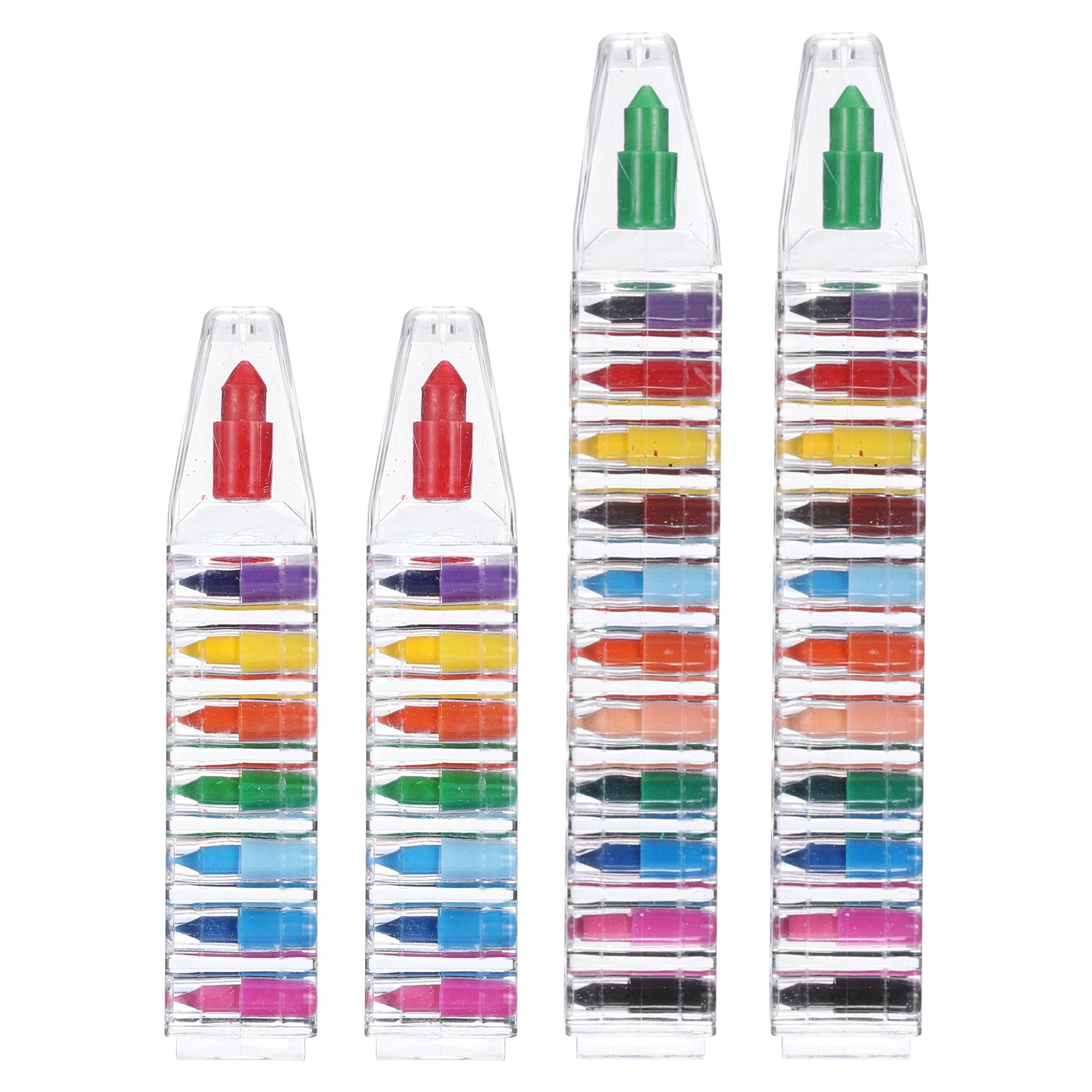 Uxcell Stacking Crayons, 4 Pack 8 & 12 Colors Stackable Rectangle ...