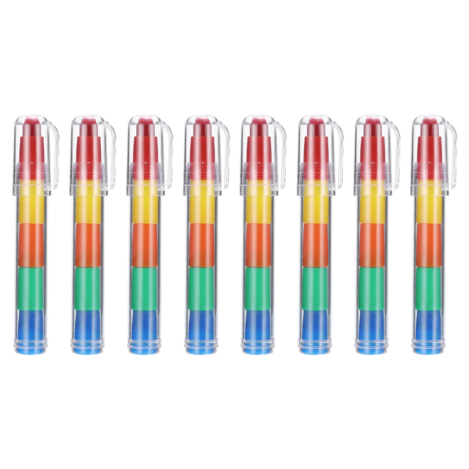Uxcell Stacking Crayons, 8 Pack 5 Colors Stackable Round Drawing ...