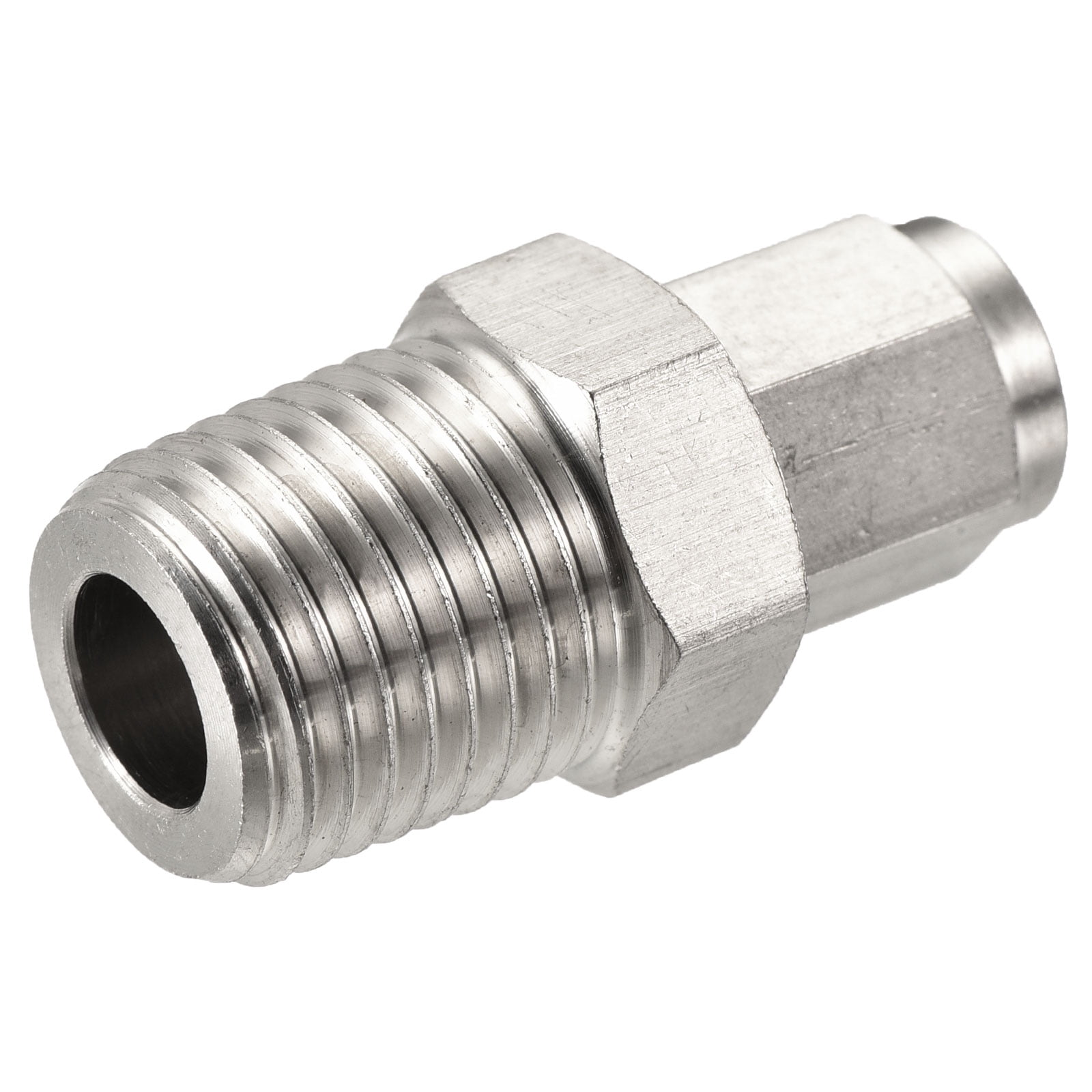 Uxcell Stainless Steel 1/4PT Male Thread x 4mm OD Tube Compression Tube ...