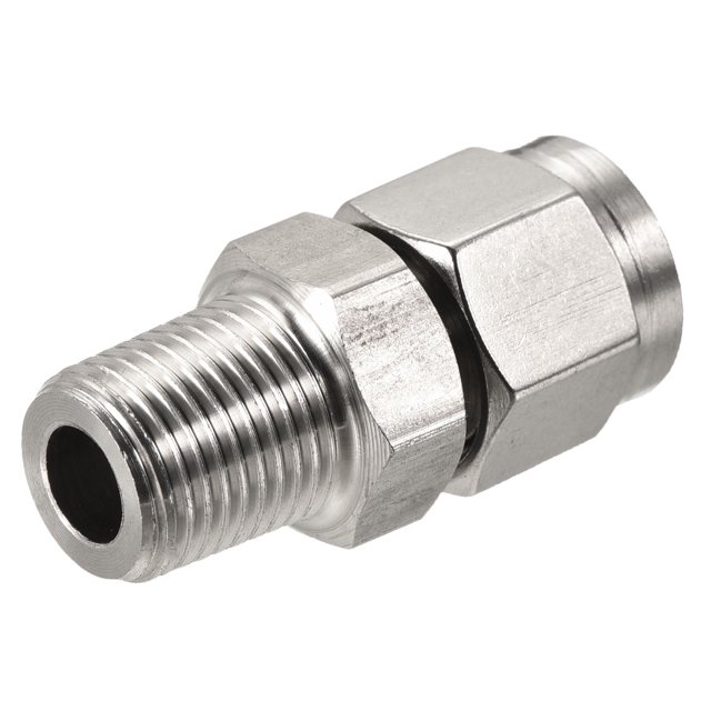 Uxcell Stainless Steel 1/8PT Male Thread x 6mm OD Tube Compression Tube Fitting - Walmart.com