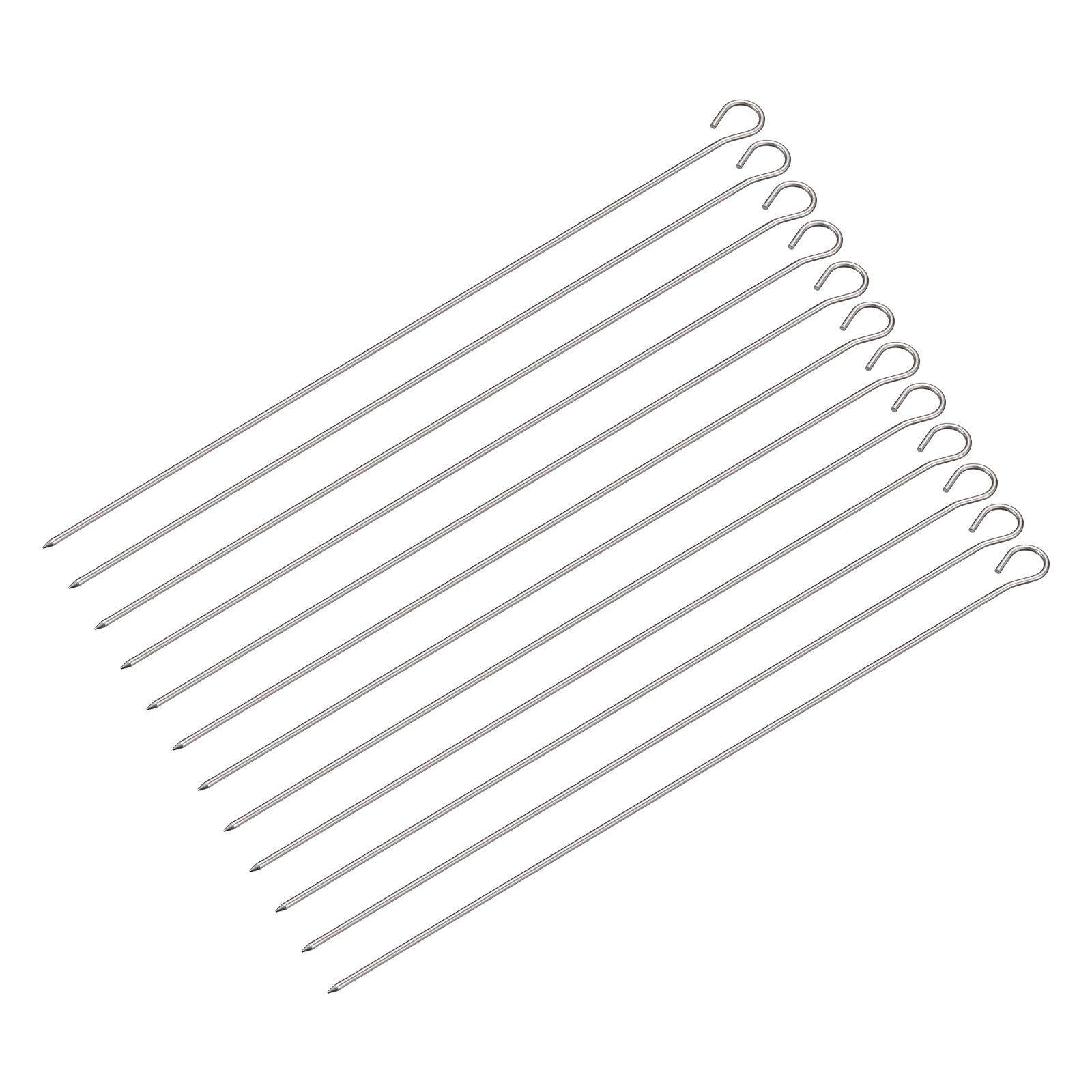 Uxcell Stainless Steel Barbecue Skewers, 15'' Reusable Cooking Needles ...