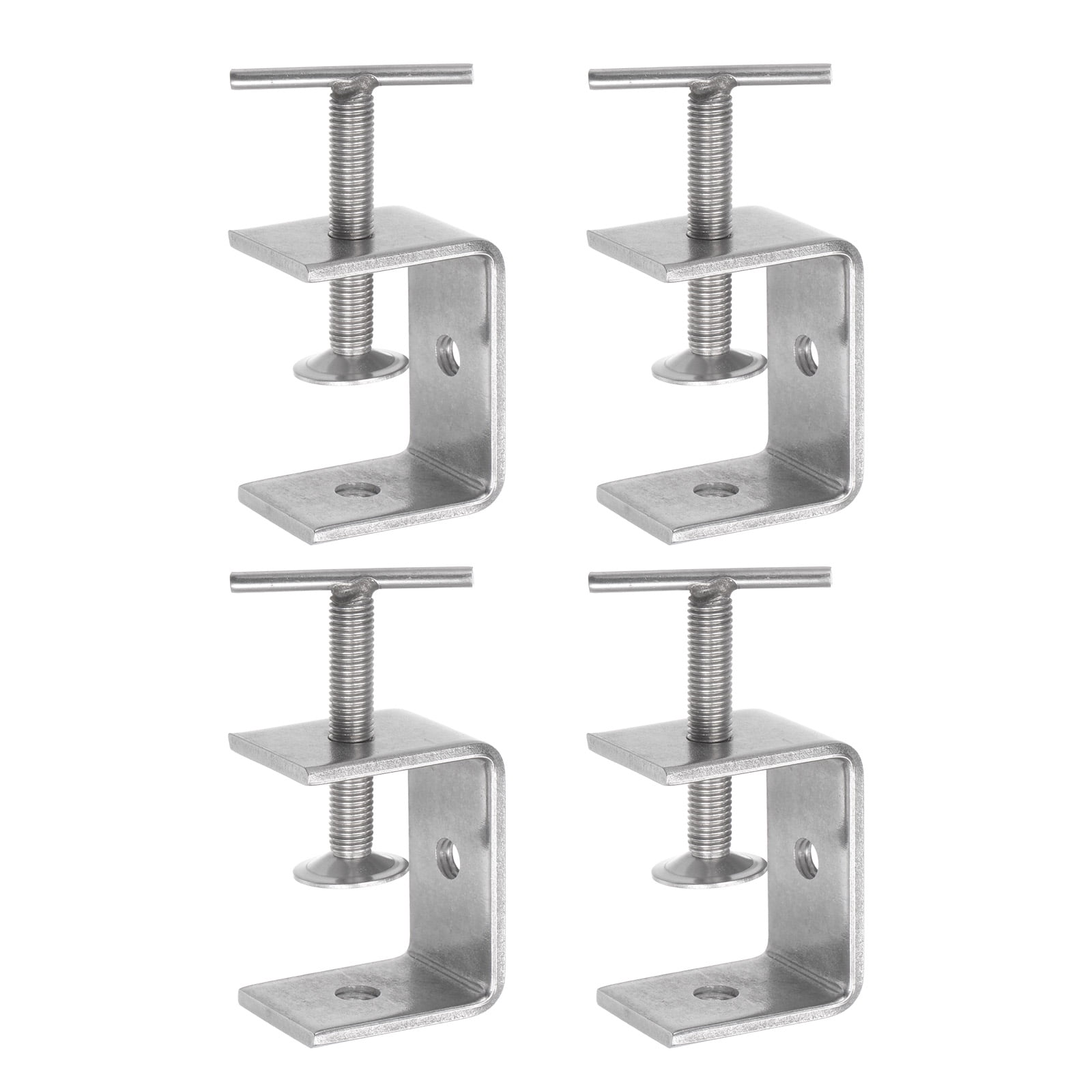 Uxcell Stainless Steel C-Clamps Wide Jaw Opening Range T-Bar Silver for ...