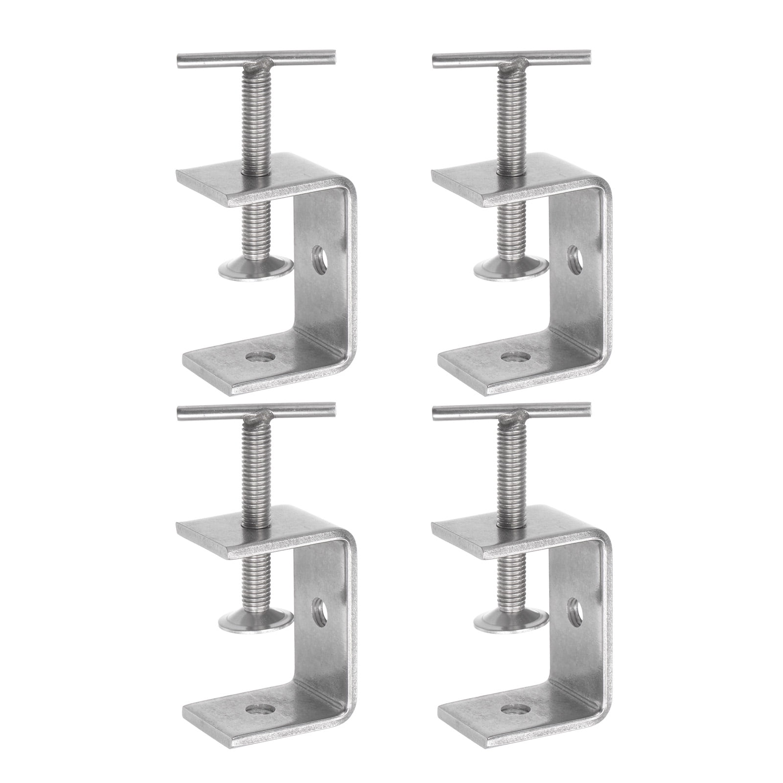 Uxcell Stainless Steel C-Clamps Wide Jaw Opening Range T-Bar Silver for ...