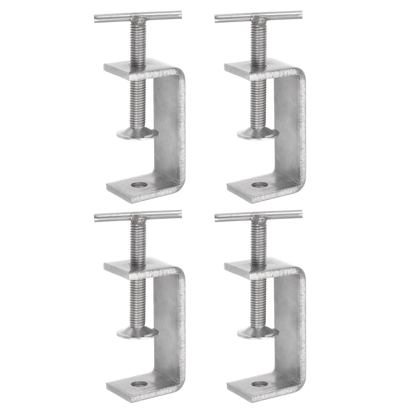 Uxcell Stainless Steel C-Clamps Wide Jaw Opening Range T-Bar Silver for ...