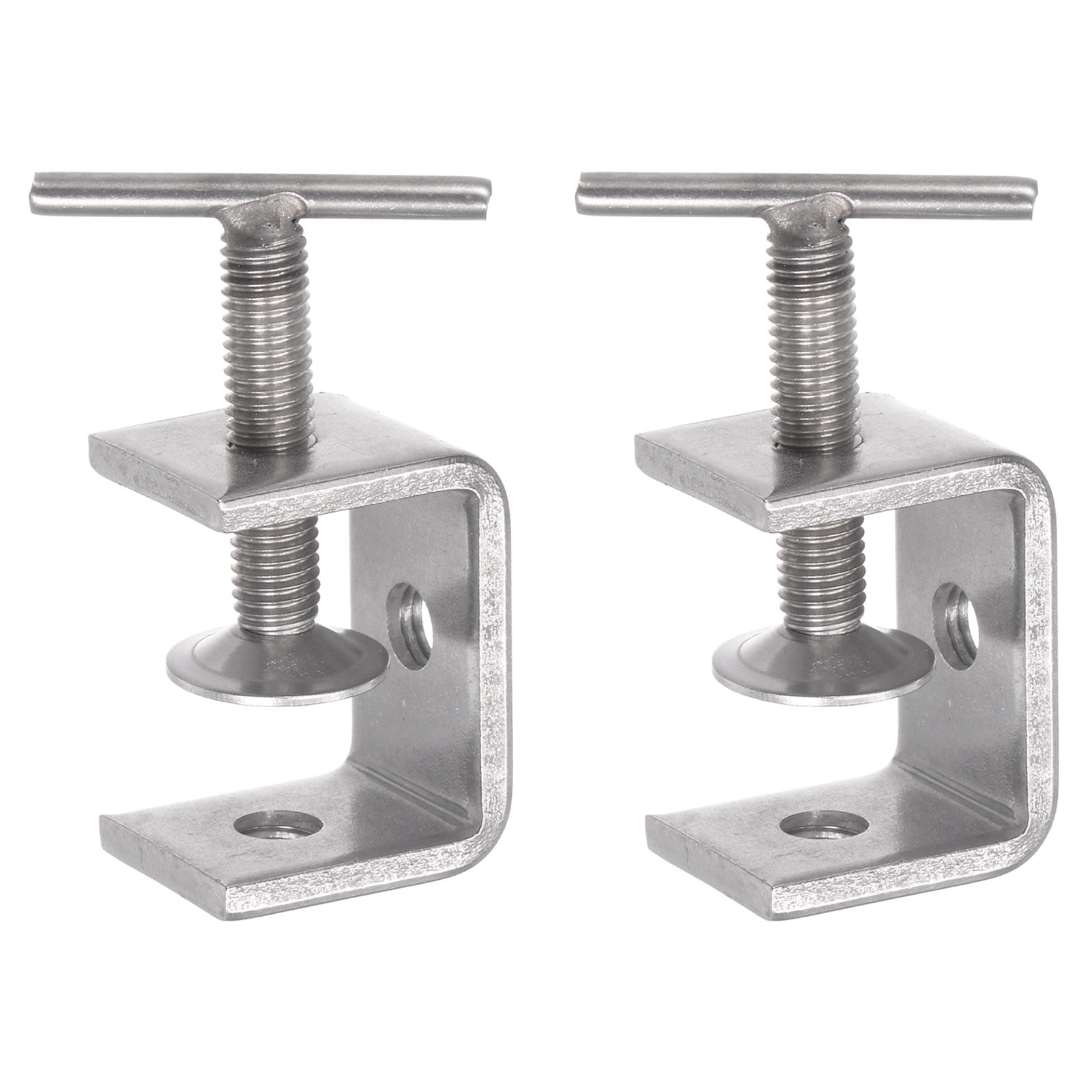 Uxcell Stainless Steel C-Clamp, 40mm Wide Jaw Opening with T-Bar Handle ...